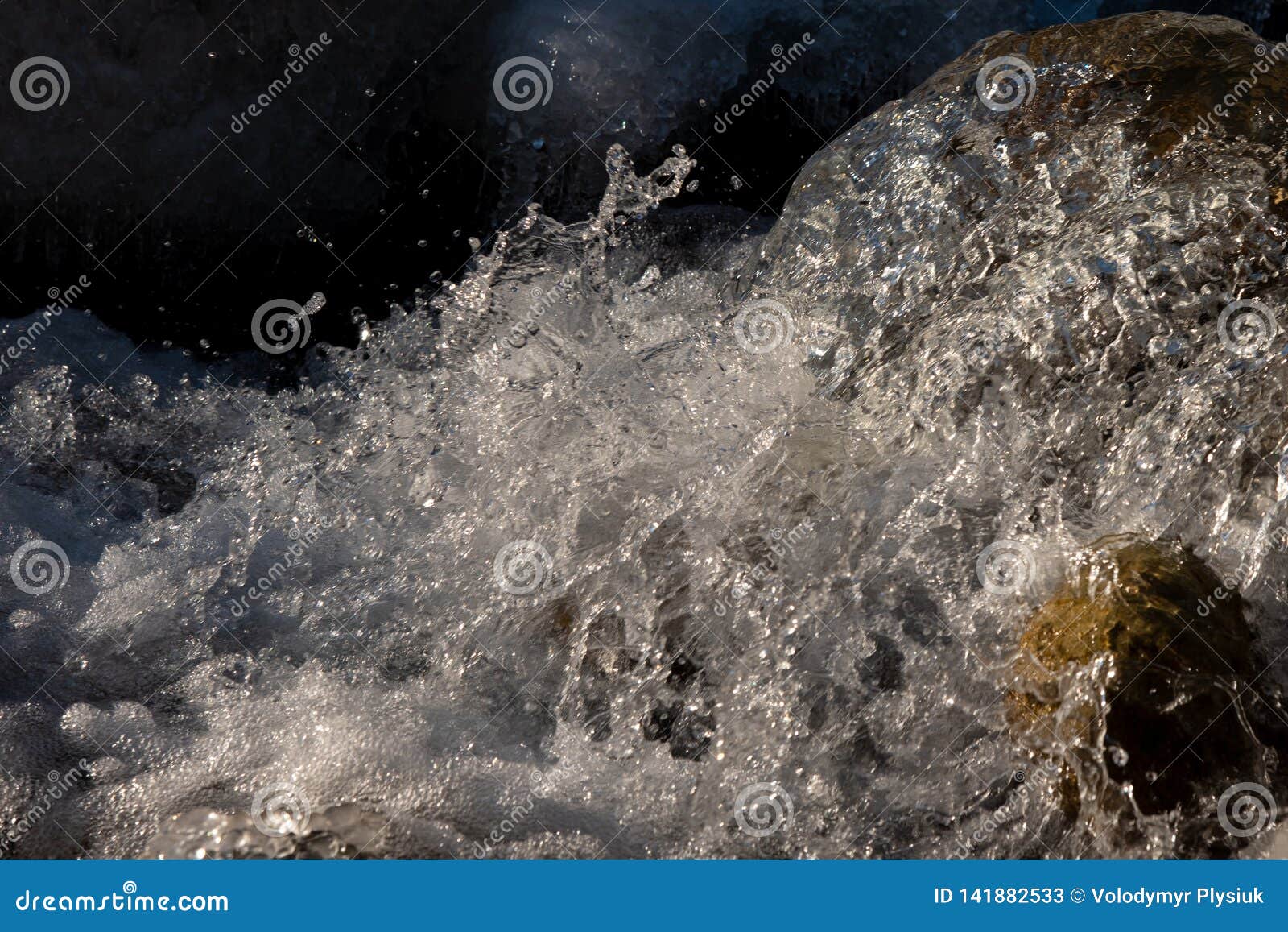 Texture of Boiling Water, Waterfall, Mountain River, Stock Image ...