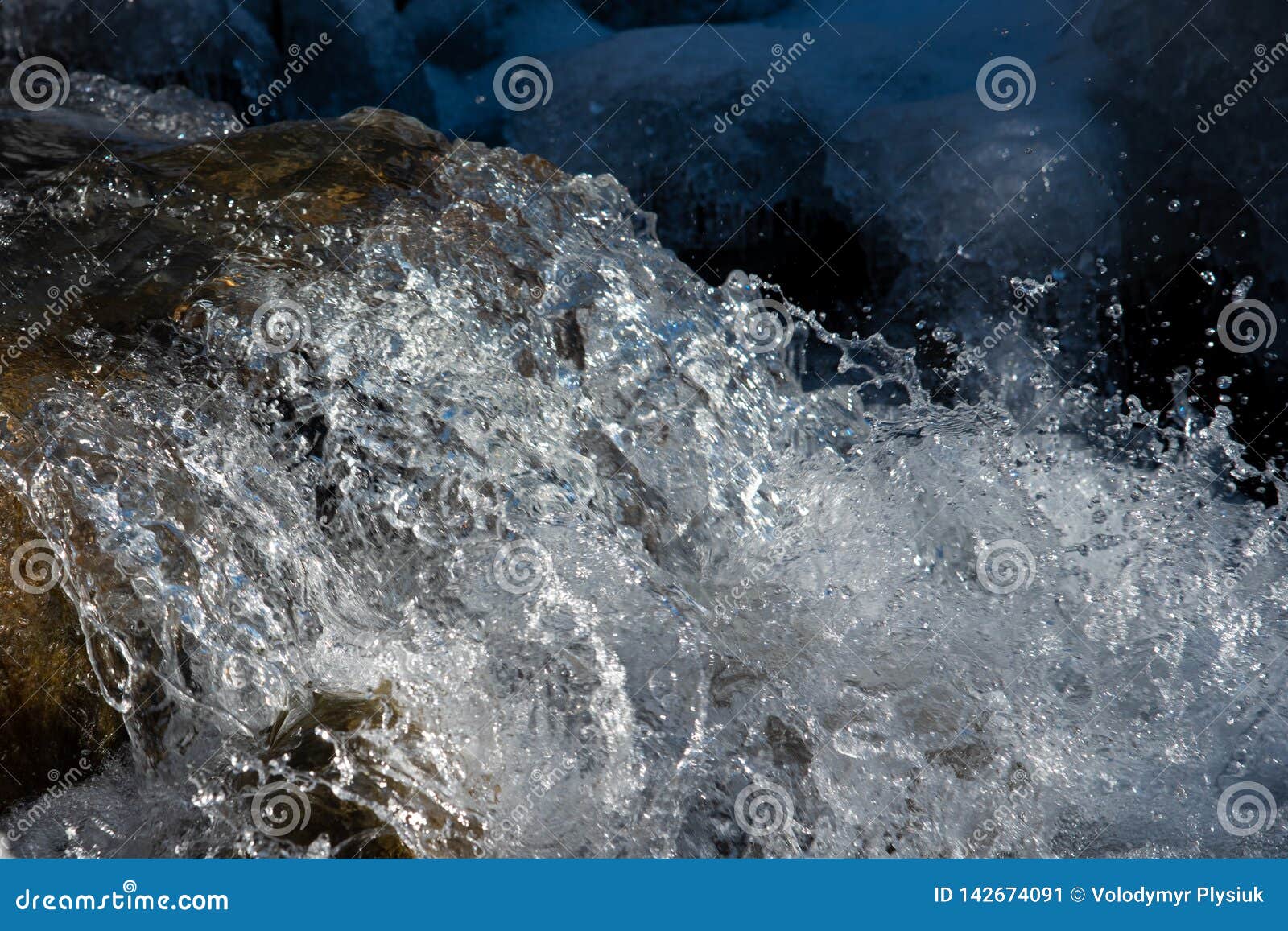 Texture of Boiling Water, Waterfall, Mountain River, Stock Image ...