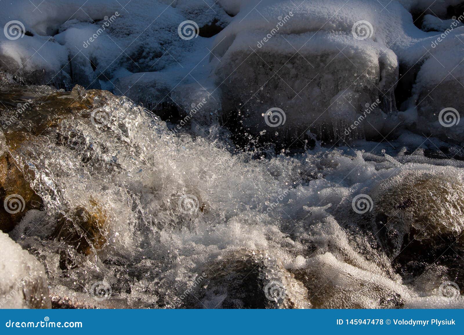 Texture of Boiling Water, Waterfall, Mountain River, Stock Photo ...