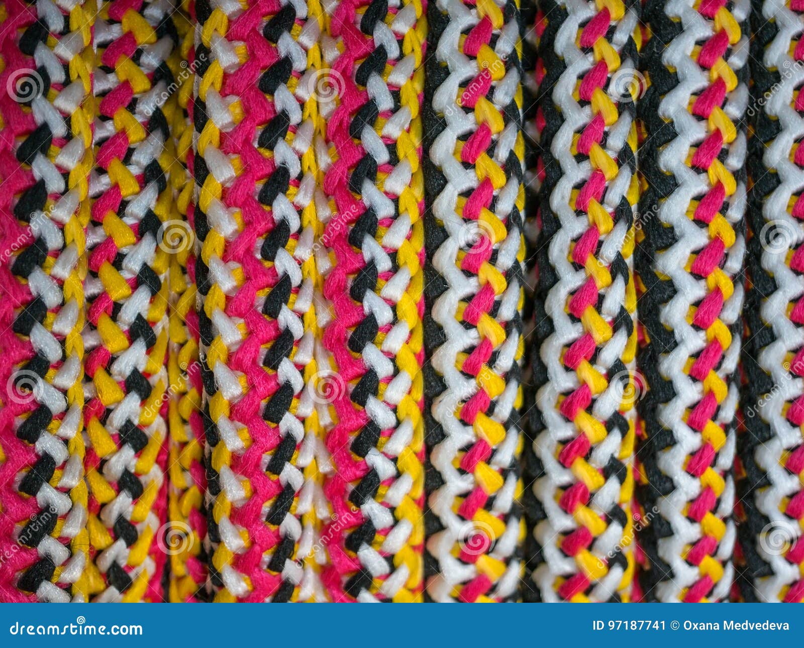 Texture Braided Rope White, Yellow, and Red Colors. Background Stock ...