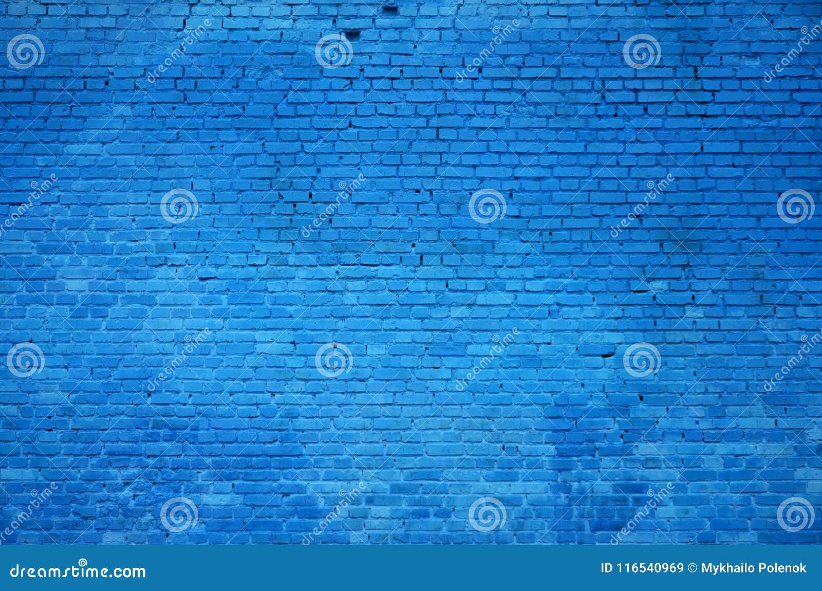 The Texture of the Brick Wall of Many Rows of Bricks Painted in Blue ...