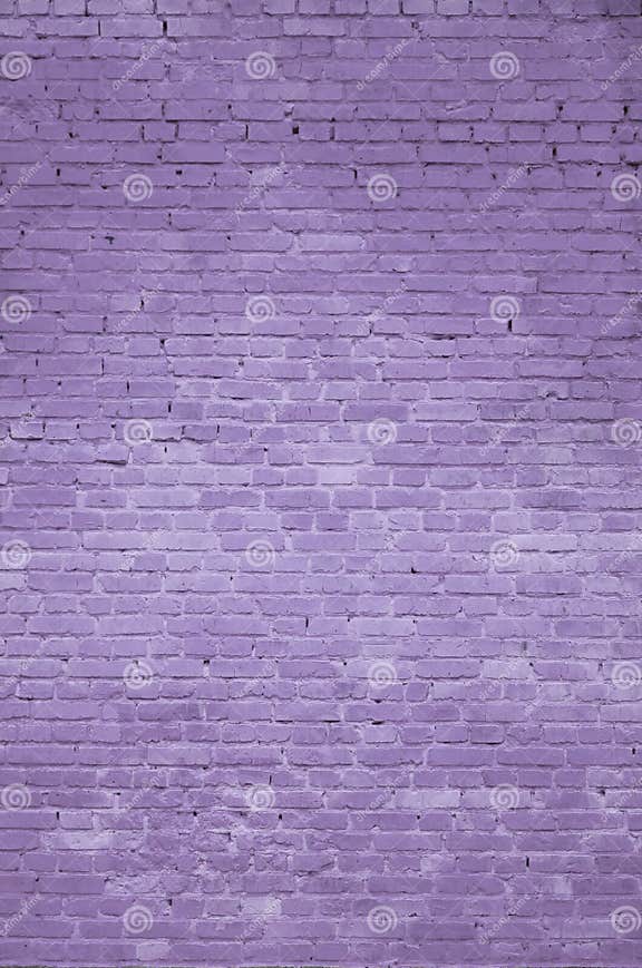 The Texture of the Brick Wall of Many Rows of Bricks Painted in Violet ...
