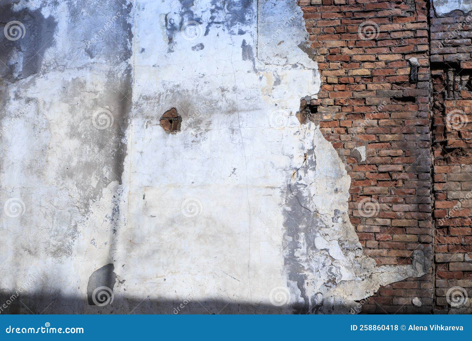 Texture of a Brick Wall with Old Plaster. Rustic Style. Old Background ...