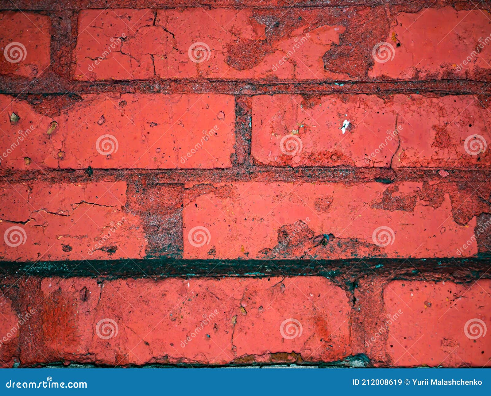 The Texture of a Brick Wall Painted in Red. Stock Image - Image of ...
