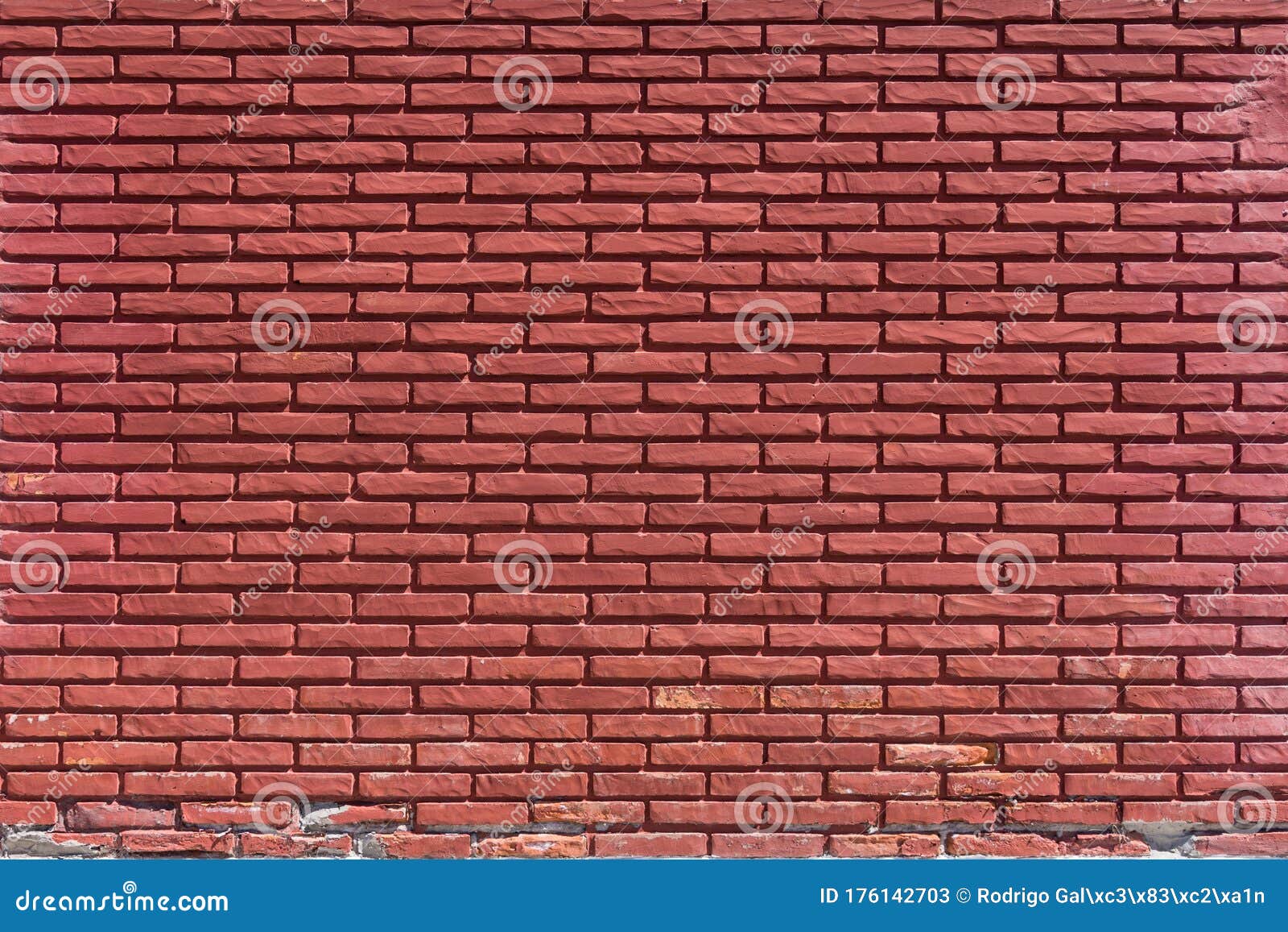 Texture Brick Wall of Red Color Stock Image - Image of home, grunge ...
