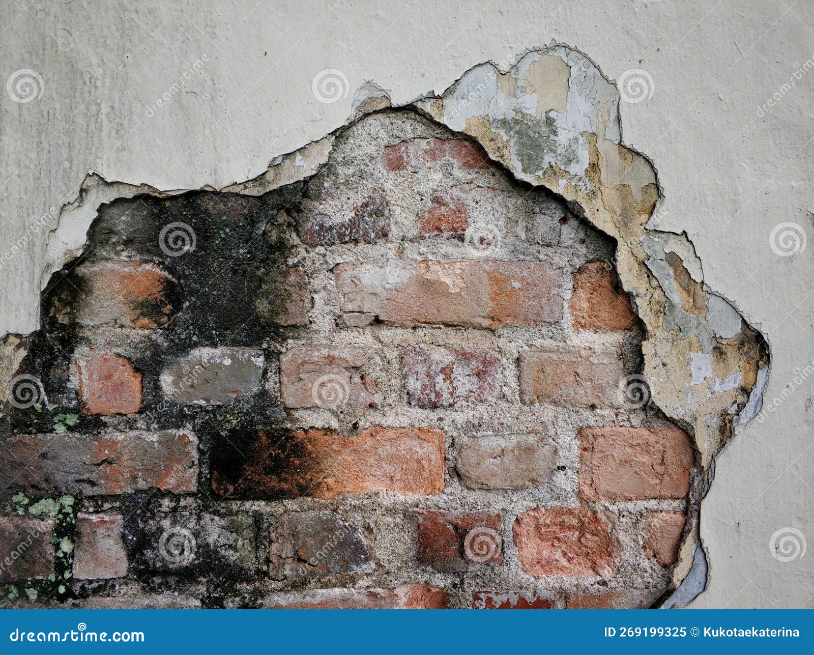 Texture of a Brick Wall with Signs of Fire Stock Image - Image of aged ...