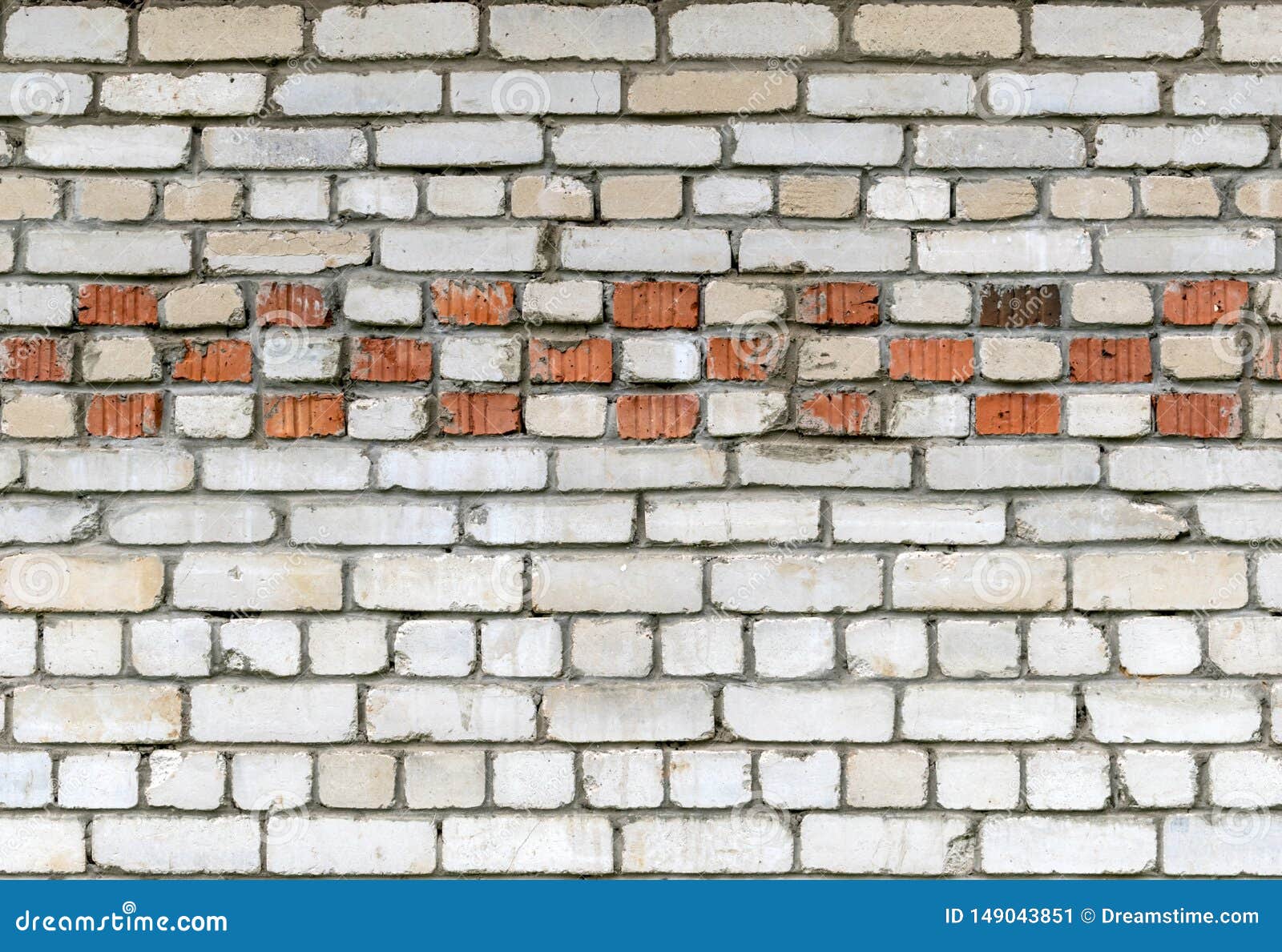 Texture Brick Wall of White Brick with a Pattern of Red Brick Stock ...