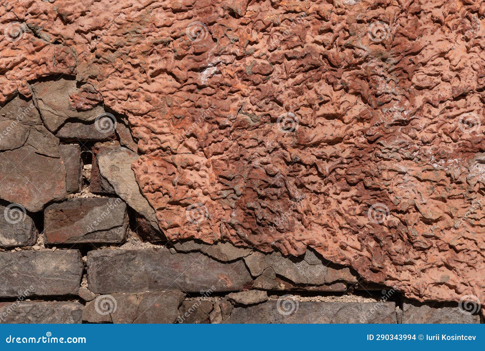 The Texture of a Plastered Brick Wall Stock Photo - Image of wall ...
