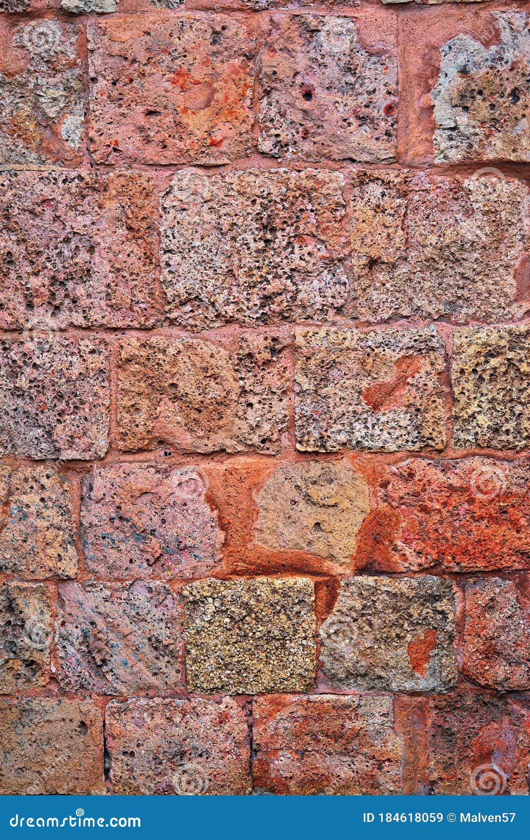 Texture of Brickwork from Seashell Blocks Stock Image - Image of ...