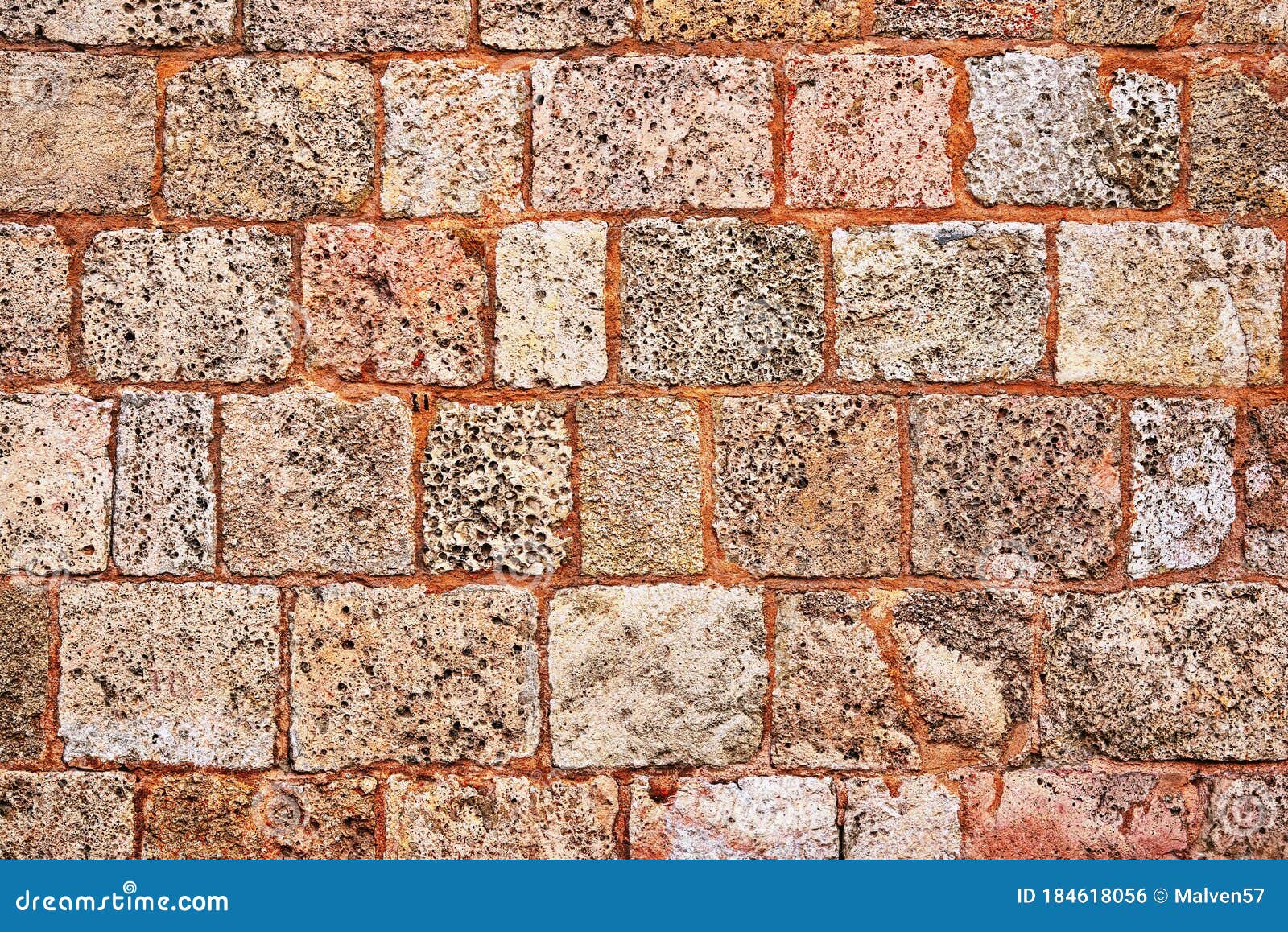 Texture of Brickwork from Seashell Blocks Stock Photo - Image of ...