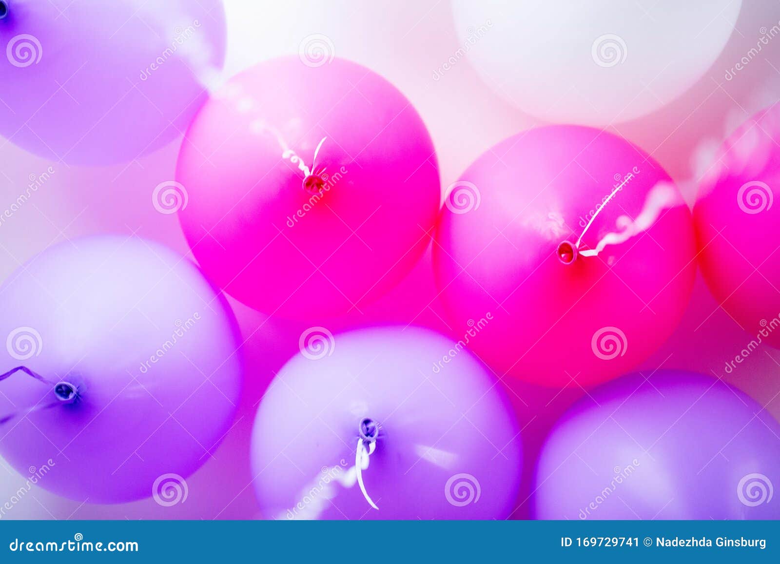 Texture of Bright Balloons in Blur. Partial Focus Stock Image - Image ...
