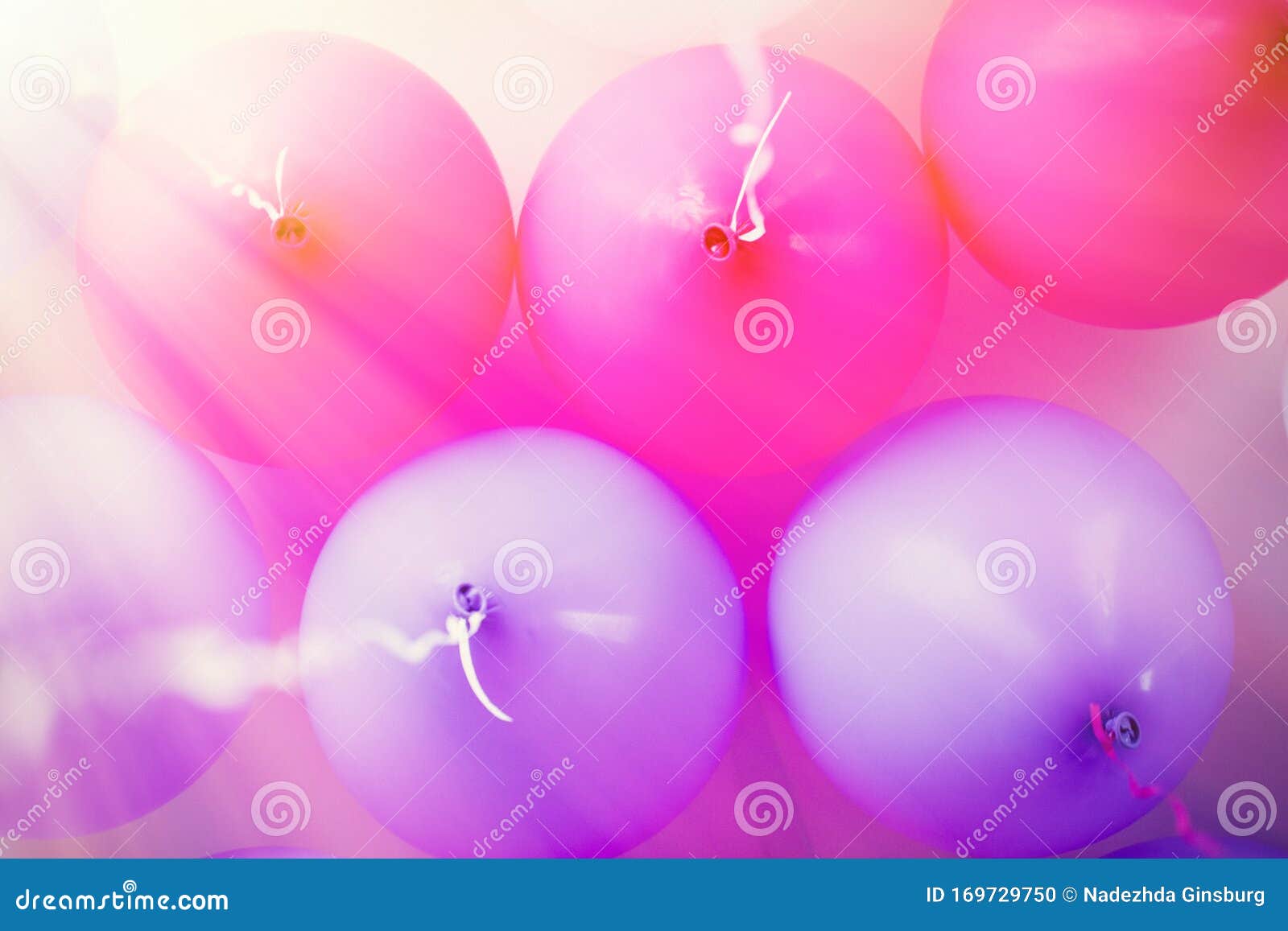 Texture of Bright Balloons in Blur. Partial Focus Stock Photo - Image ...