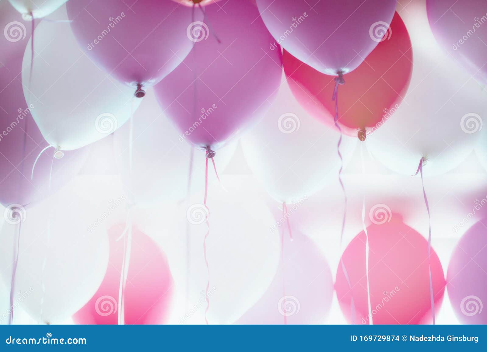 Texture of Bright Balloons in Blur. Partial Focus Stock Photo - Image ...