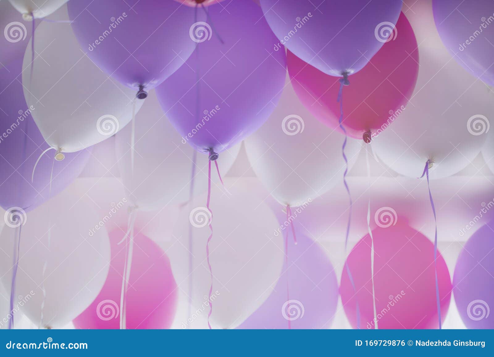 Texture of Bright Balloons in Blur. Partial Focus Stock Photo - Image ...