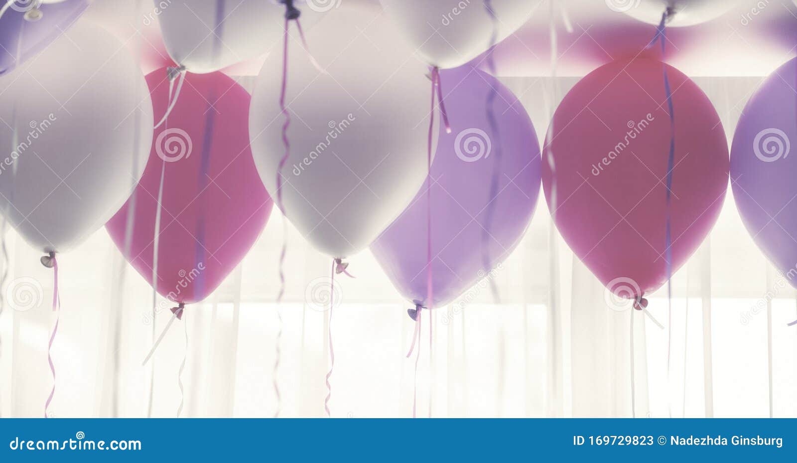 Texture of Bright Balloons in Blur. Partial Focus Stock Image - Image ...