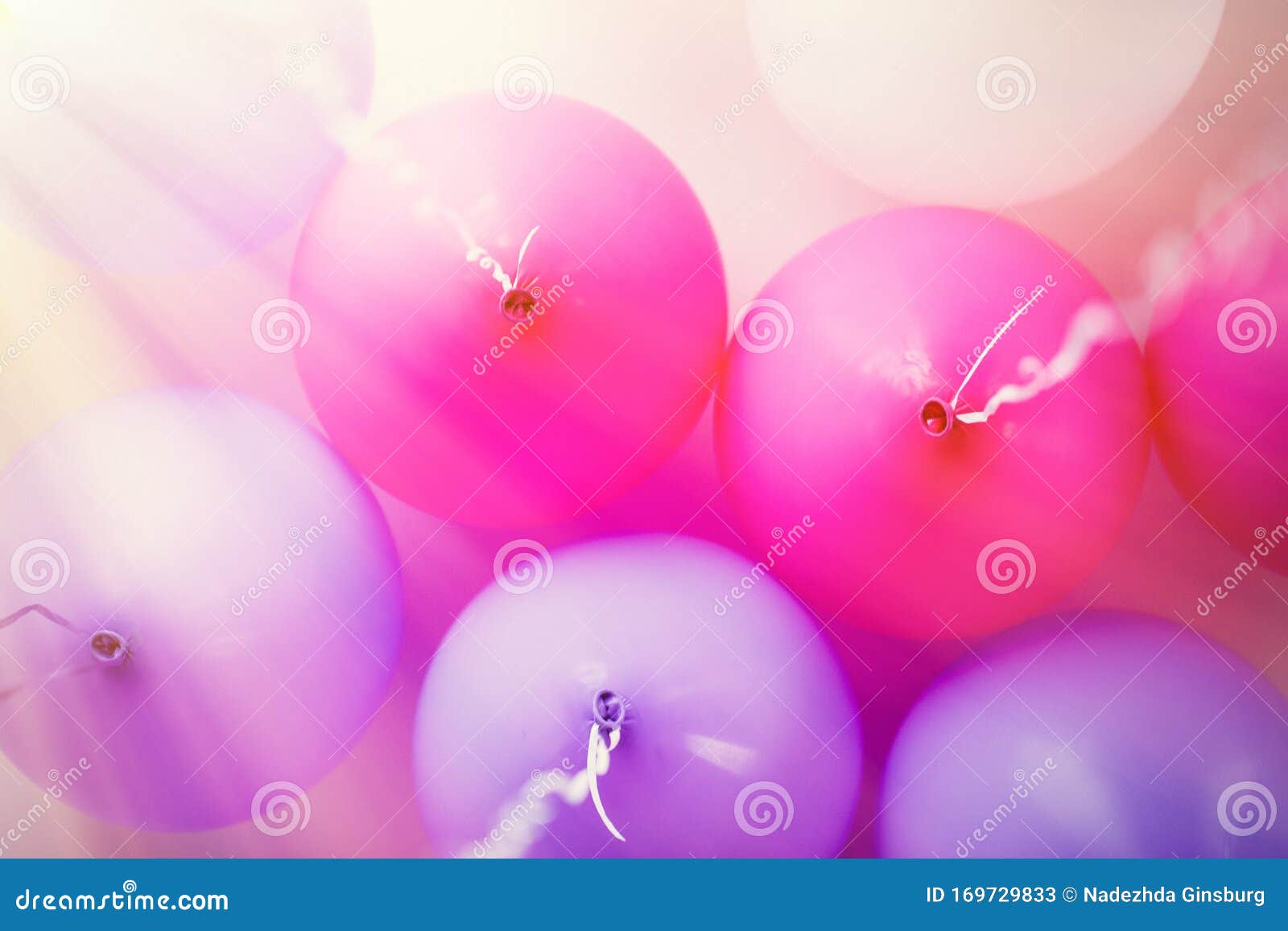 Texture of Bright Balloons in Blur. Partial Focus Stock Image - Image ...