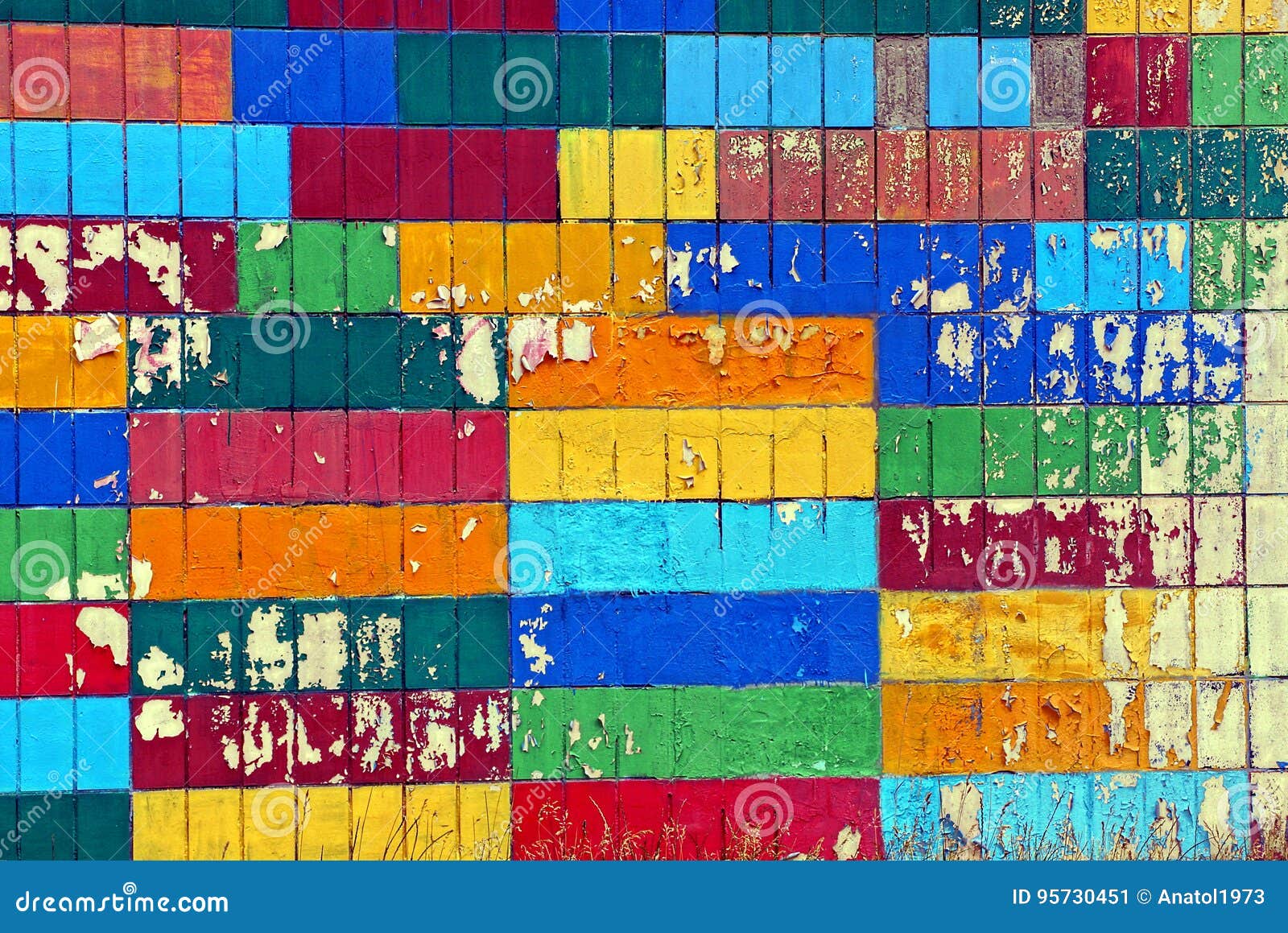 Texture of Bright Colored Tiles on the Wall Stock Image - Image of ...