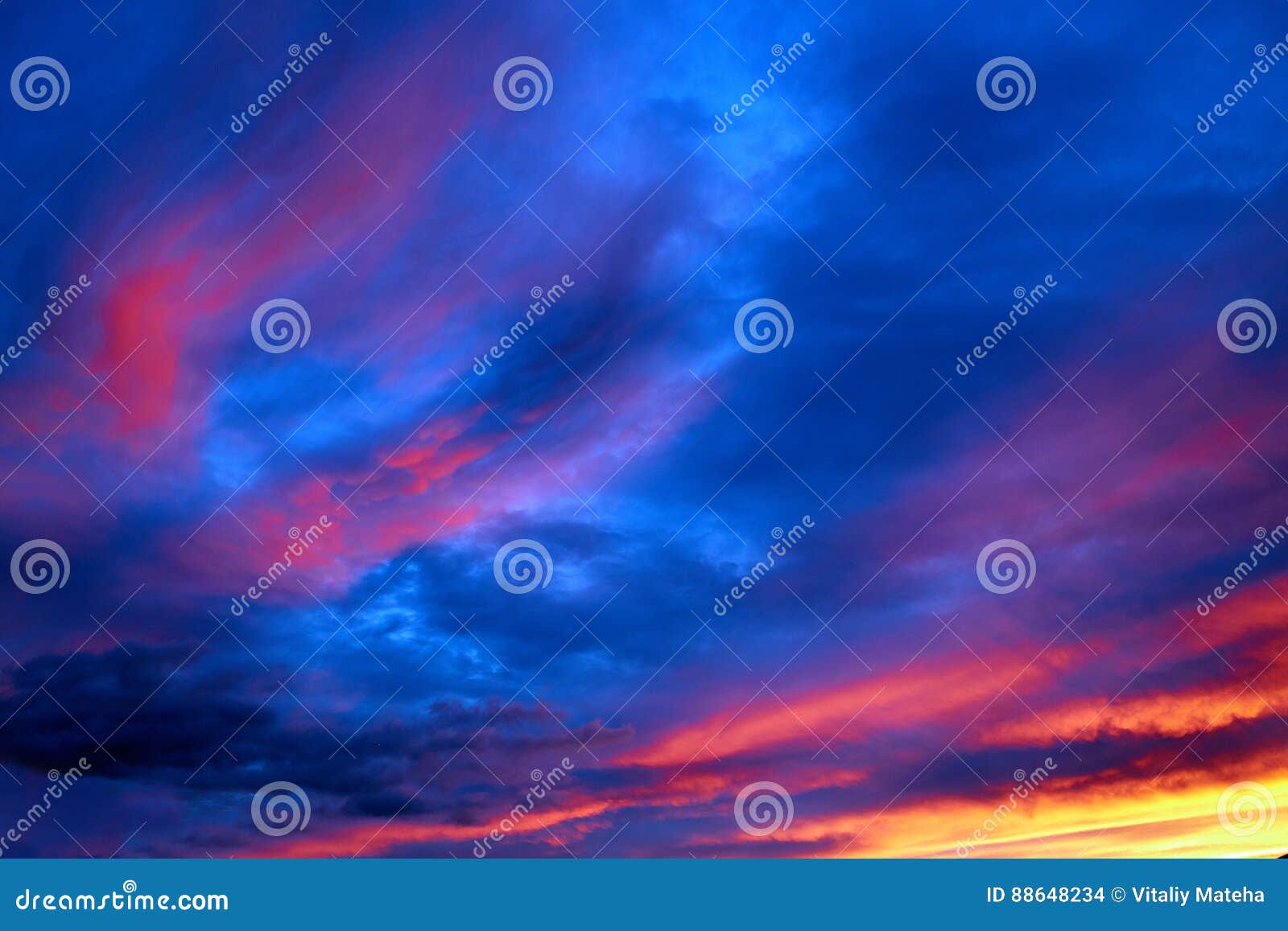 Texture of Bright Evening Sky during Sunset Stock Photo - Image of ...