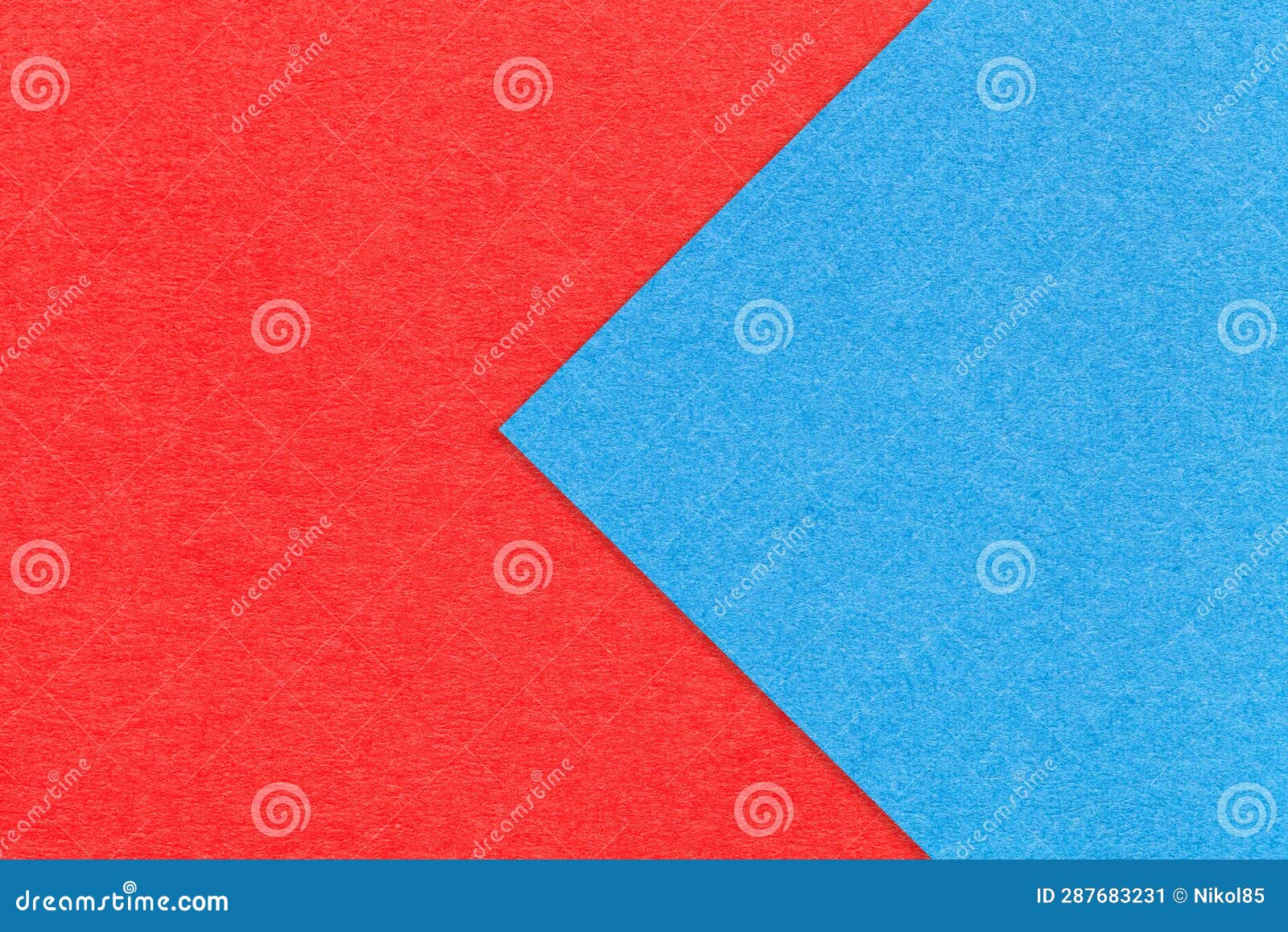 Texture of Bright Red and Blue Paper Background, Half Two Colors with ...