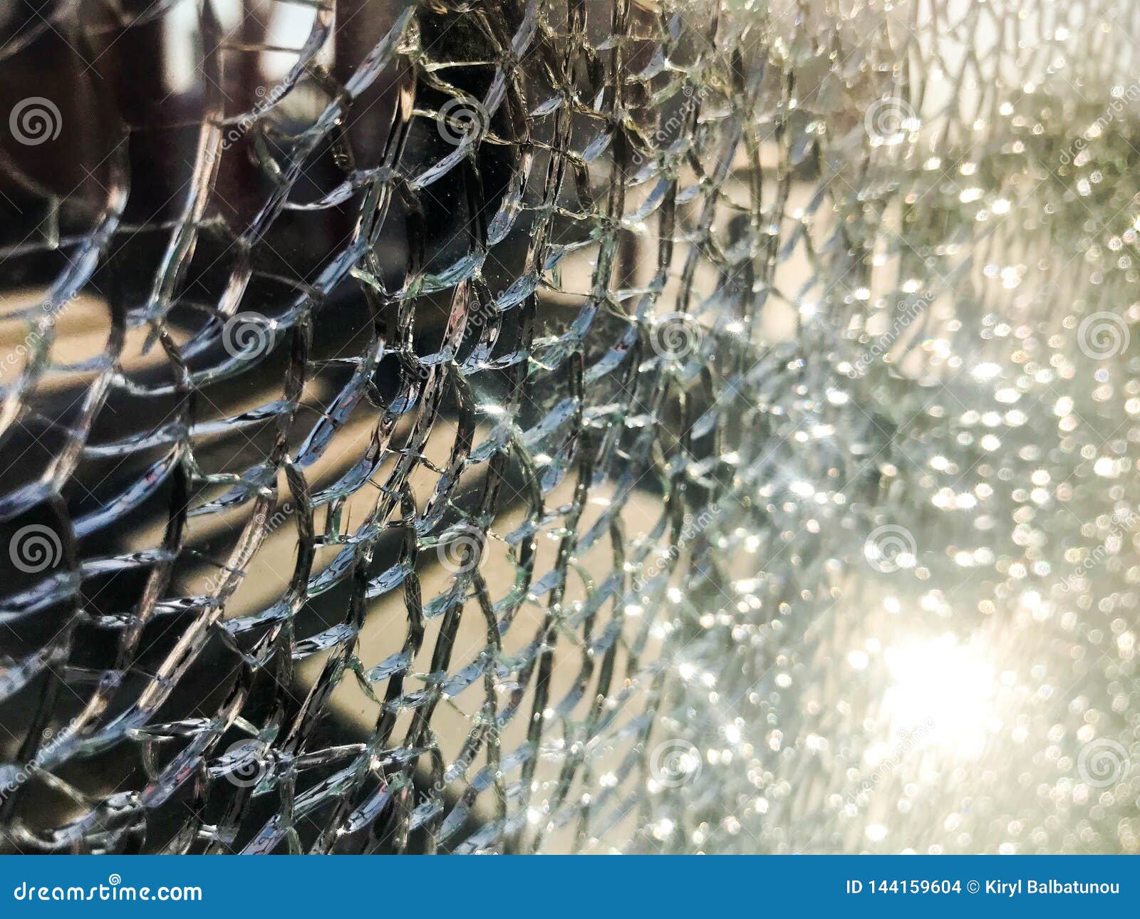 The Texture of the Broken Cracked Thick Fragile Broken Sharp Glass ...