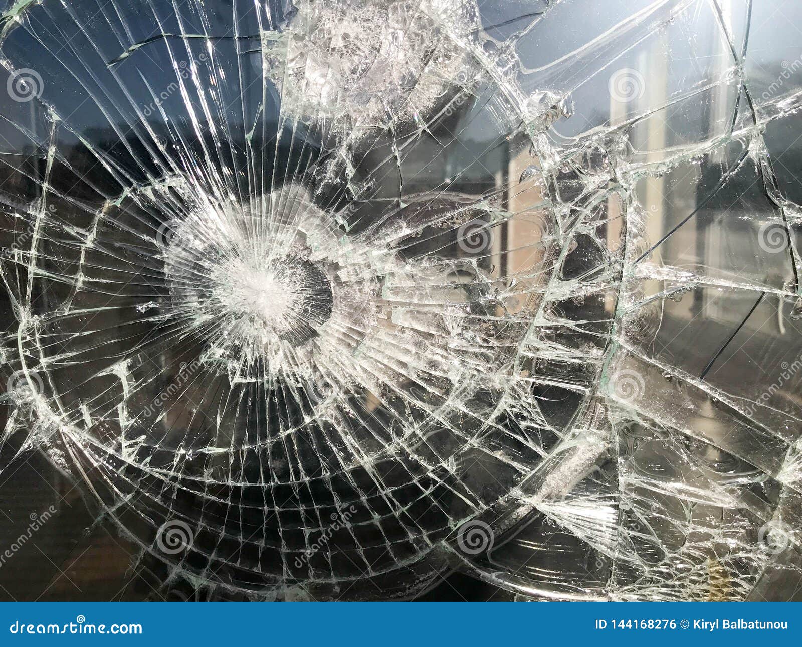 The Texture of the Broken Cracked Thick Fragile Broken Sharp Glass ...