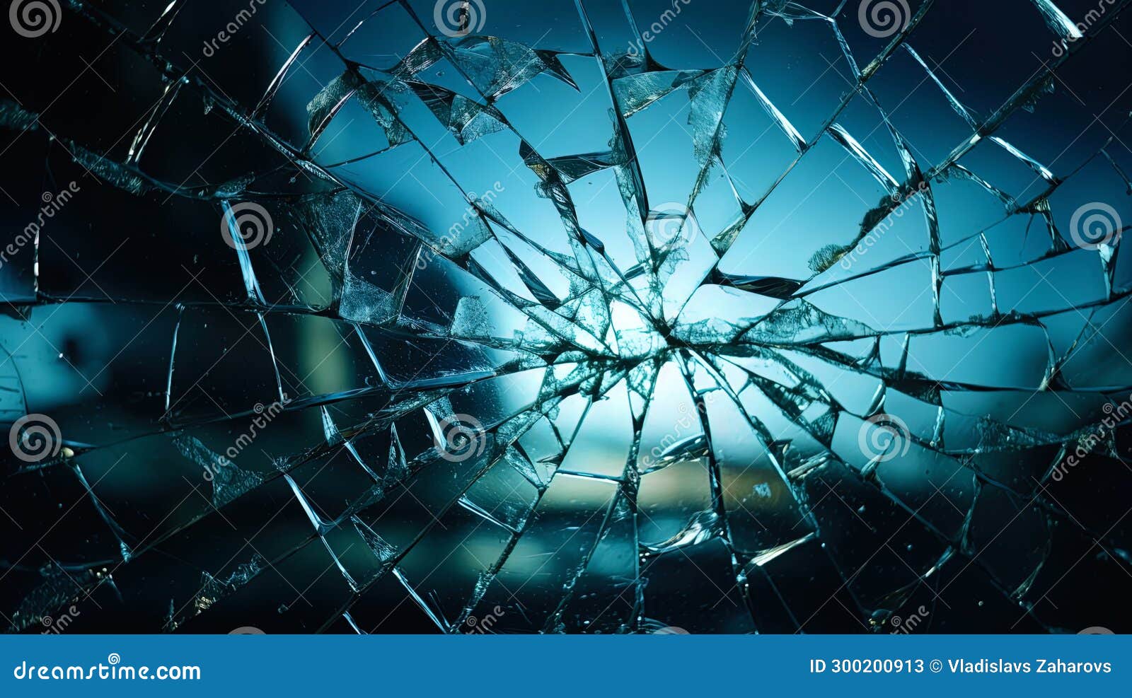 The Texture of Broken Glass with a Piercing Reflection of Light Stock ...