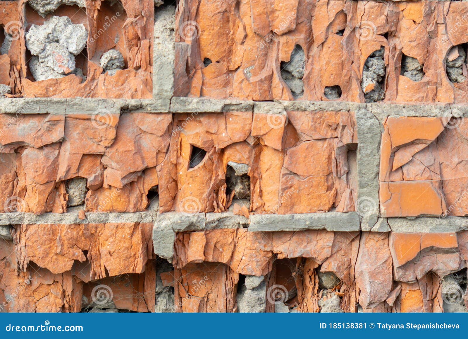 Texture broken red bricks stock image. Image of brick - 185138381