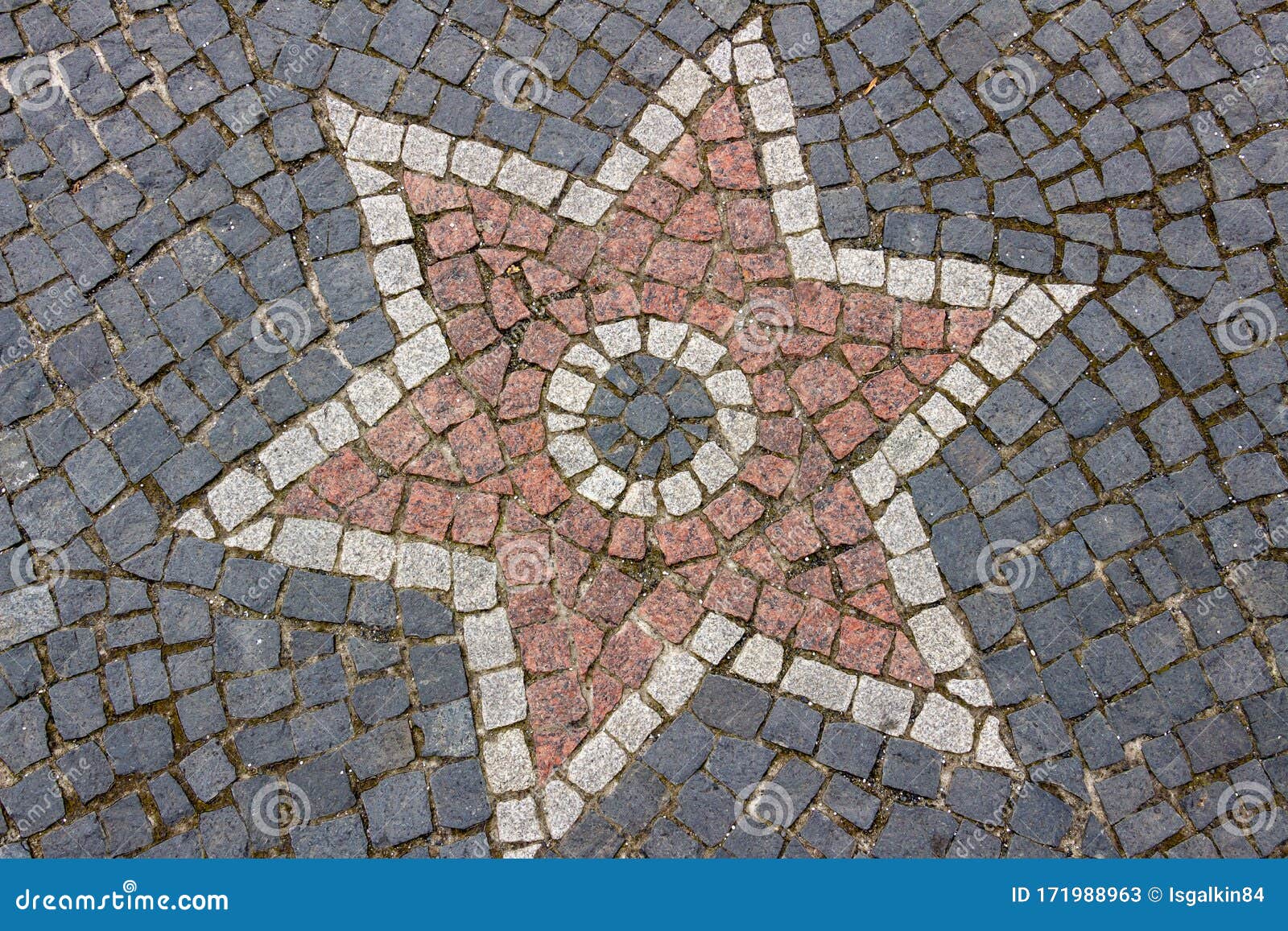 Texture of Brown Granite Paving Slabs with a Six-pointed Star Stock ...