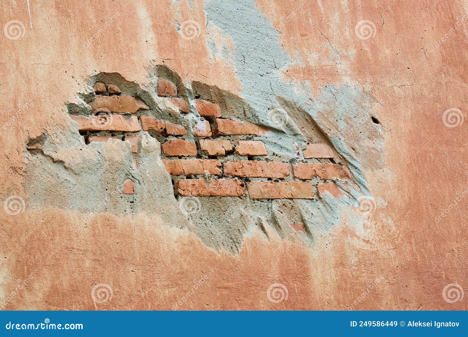 The Texture of a Building Cladding with a Piece Falling Out with a Gap ...