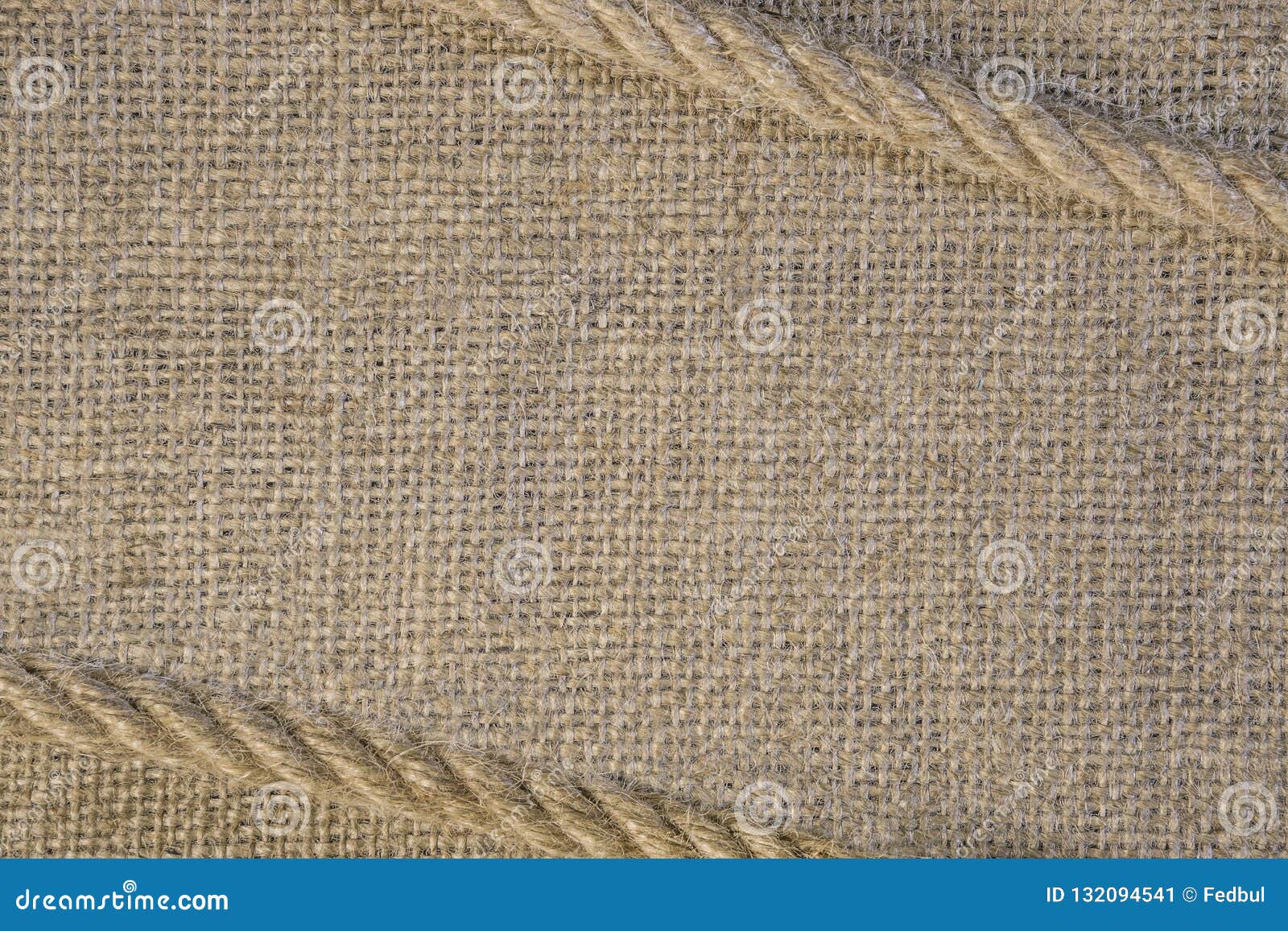 Texture of Burlap with Cord Rope. Template Frame of Coarse Cloth ...