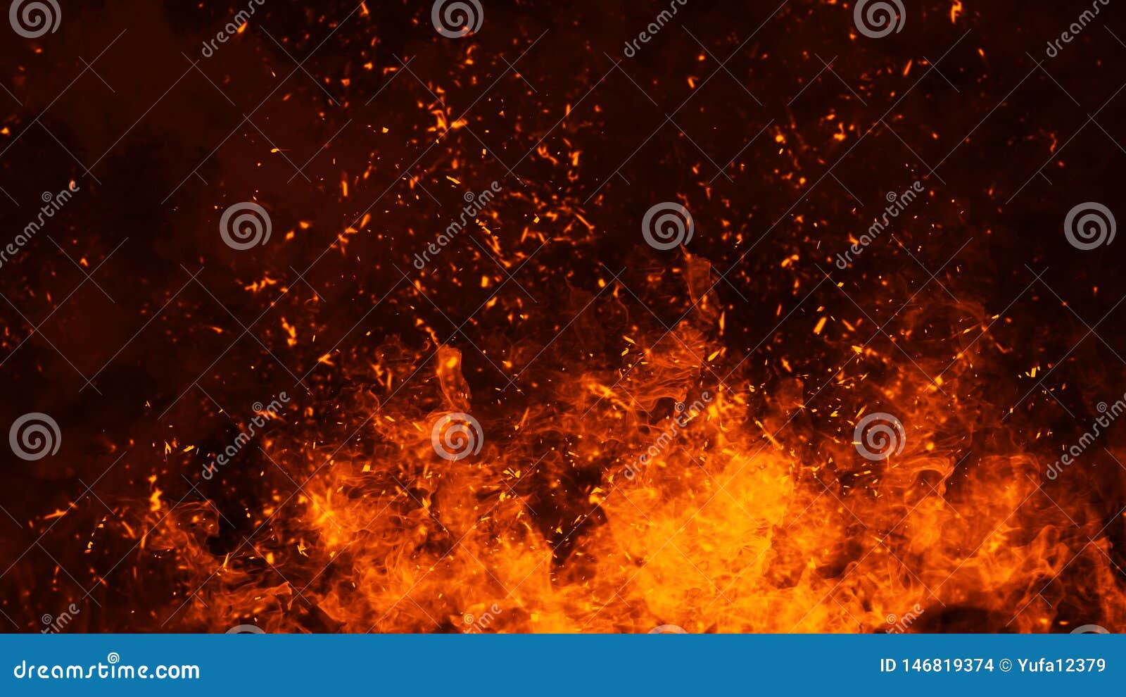 Texture Of Burn Fire With Particles Embers. Flames On Isolated Black ...