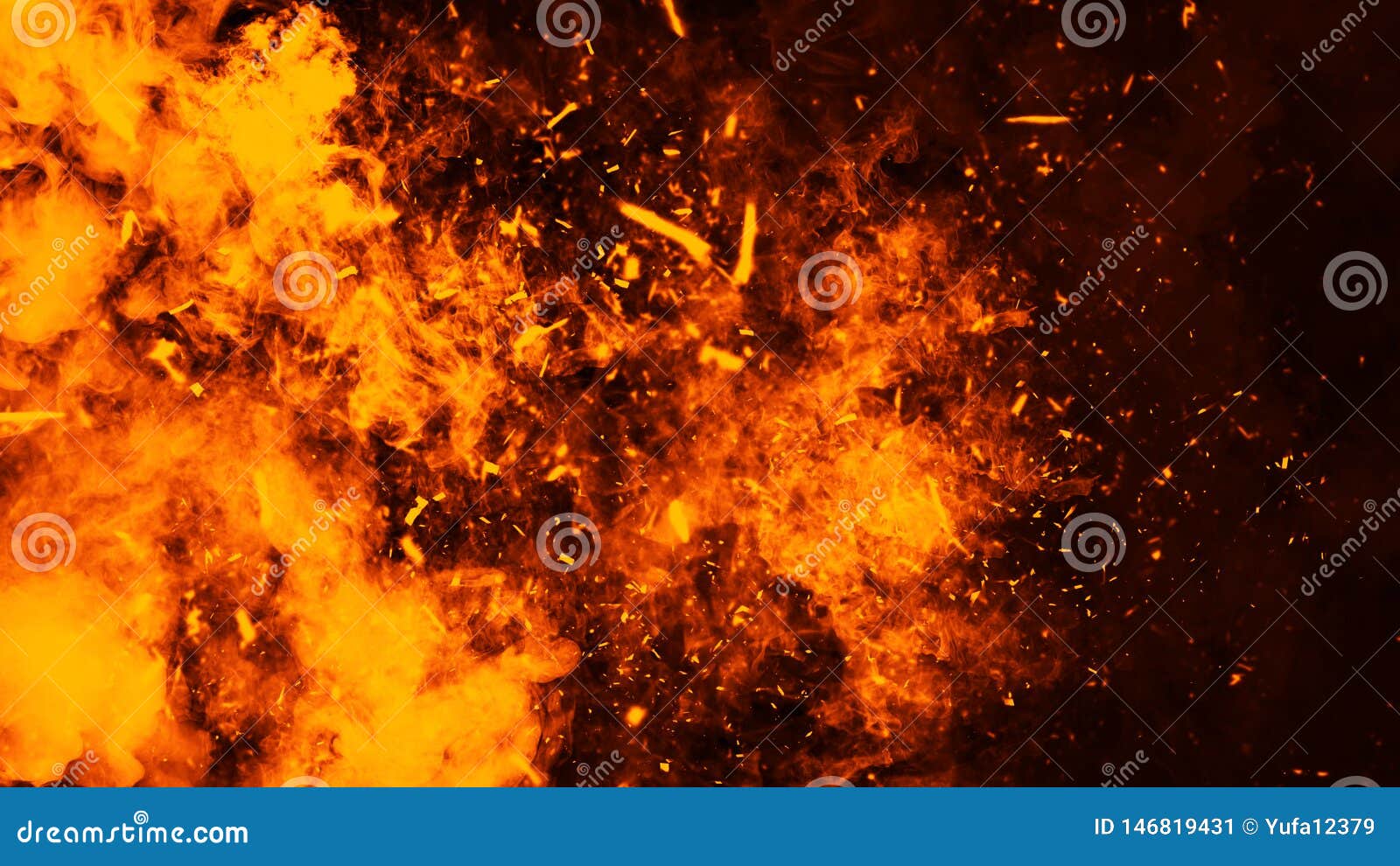 Texture Of Burn Fire With Particles Embers. Flames On Isolated Black ...