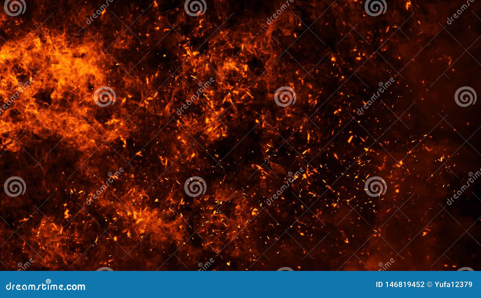 Texture Of Burn Fire With Particles Embers. Flames On Isolated Black ...