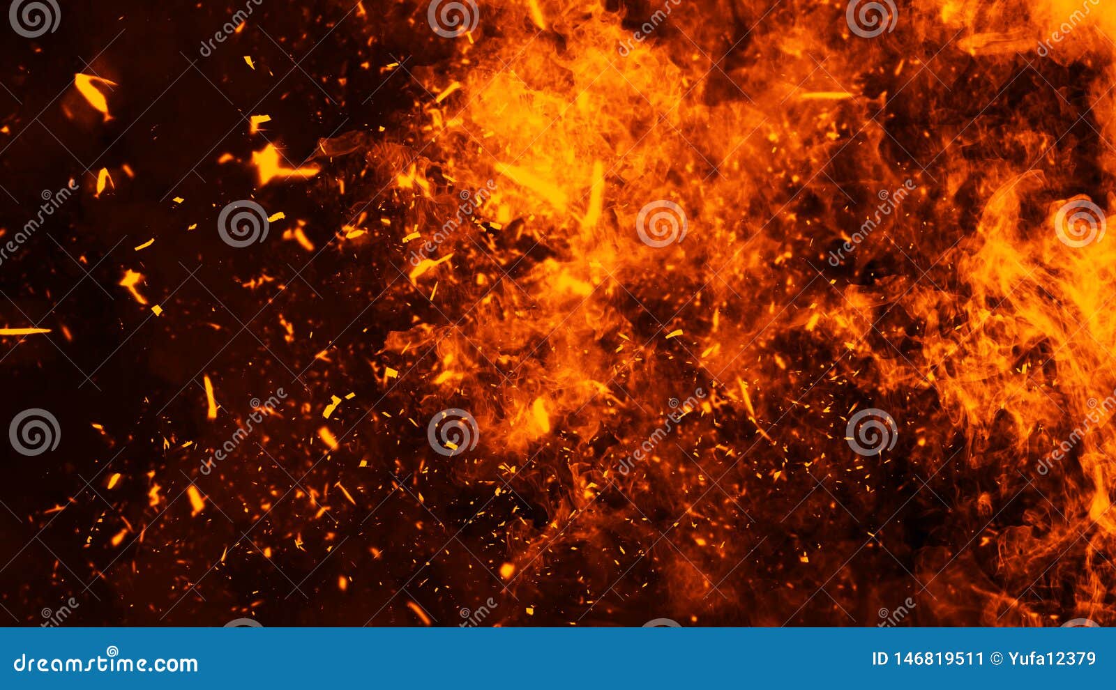 Texture Of Burn Fire With Particles Embers. Flames On Isolated Black ...