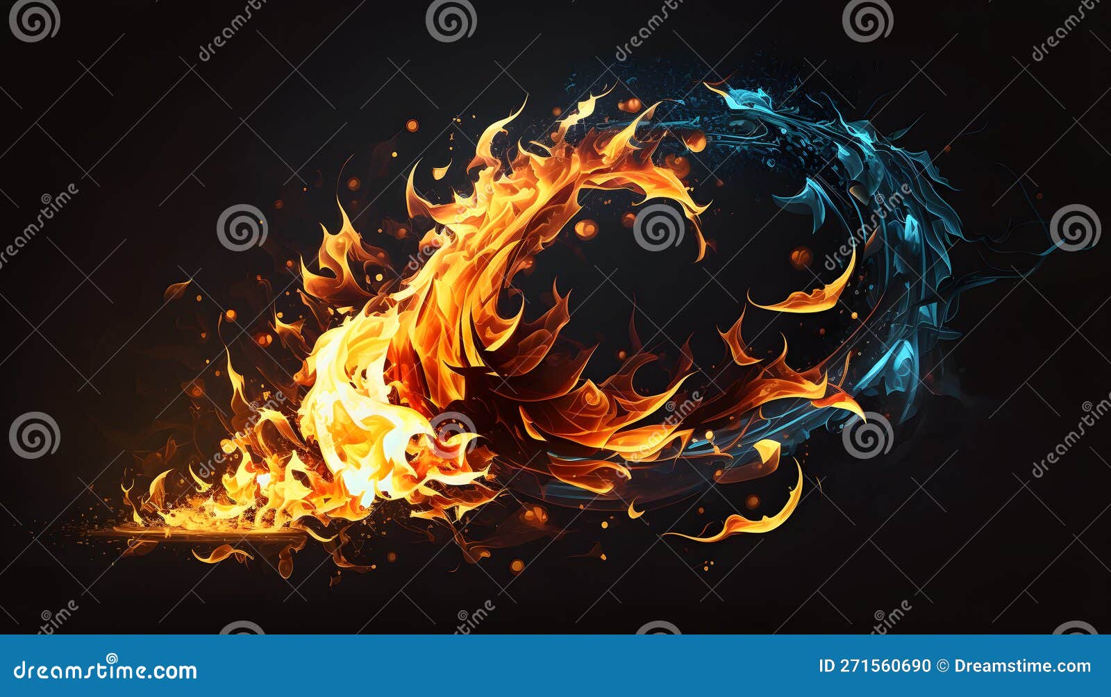 BBQ Embers And Flames: The Intensity Of A Roaring Fire Royalty-Free ...