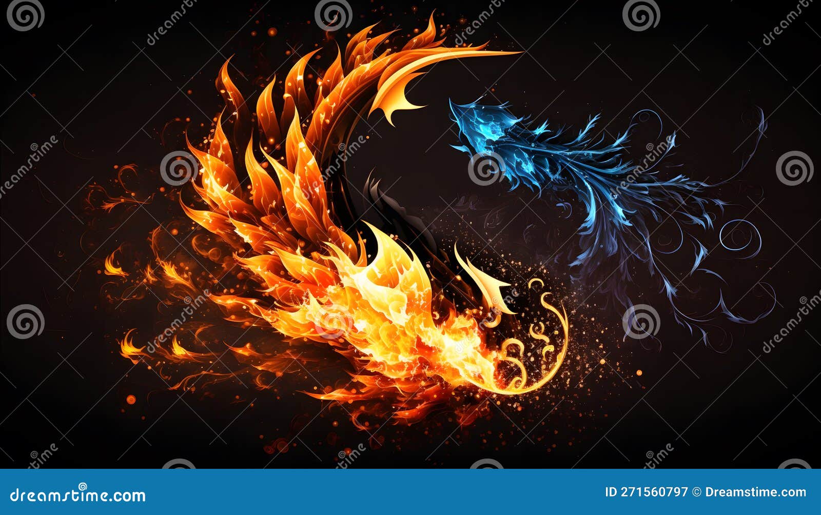 Texture of Burn Fire with Particles Embers. Flames on Isolated Black ...