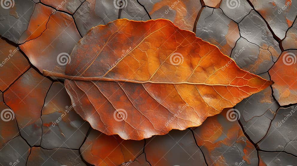 Texture of a Burnt Sienna Leaf Its Surface Resembling a Mosaic of ...
