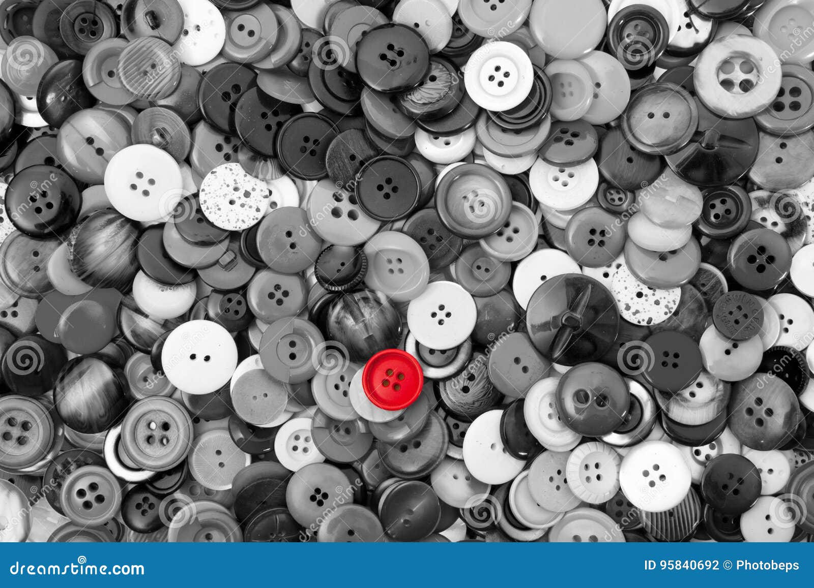 Texture of Buttons with One Red Stock Illustration - Illustration of ...