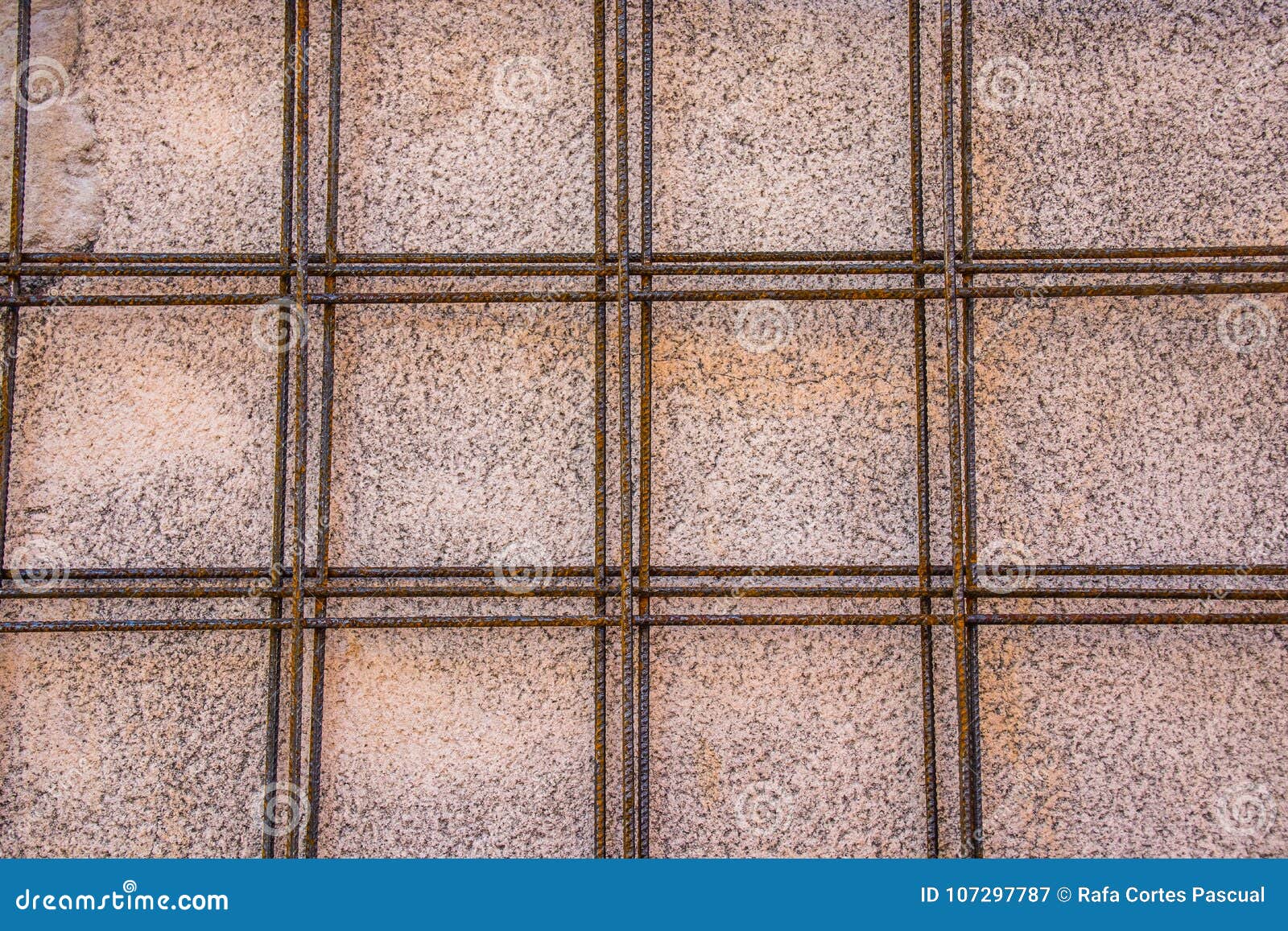 Texture of a Wall with Construction Irons Stock Image - Image of ...