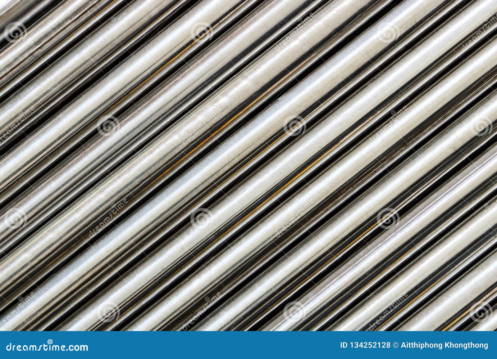 Texture of Chrome Steel Pipe Sort in Diagonal, Abstract Background ...