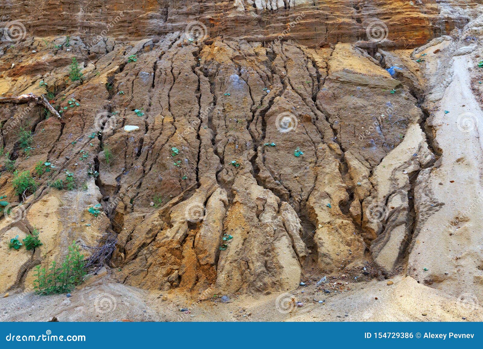 Texture of the Clay-sand Bluff Stock Photo - Image of bluff, figures ...