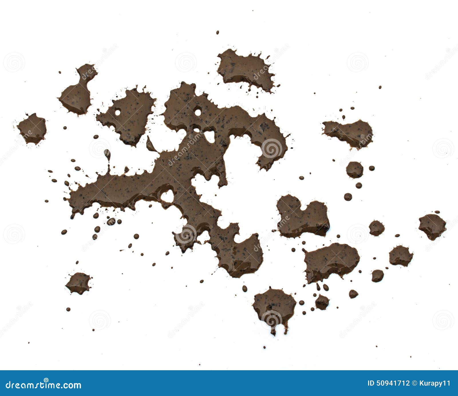 Texture Clay Or Mud Splash From Dripping On White. Stock Image ...
