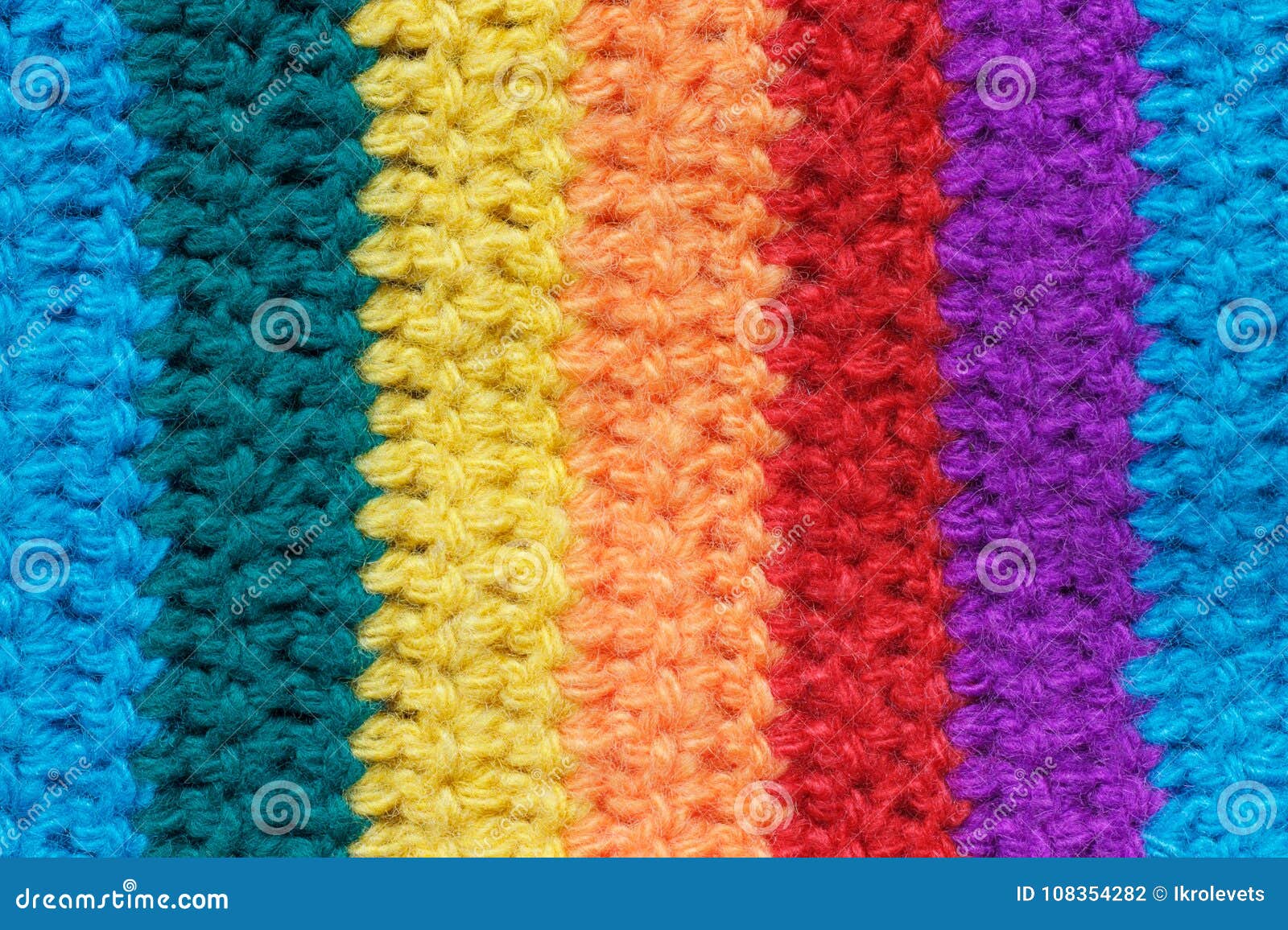 Texture of the Cloth is Knitted from Multi-colored Yarn. Stock Photo ...