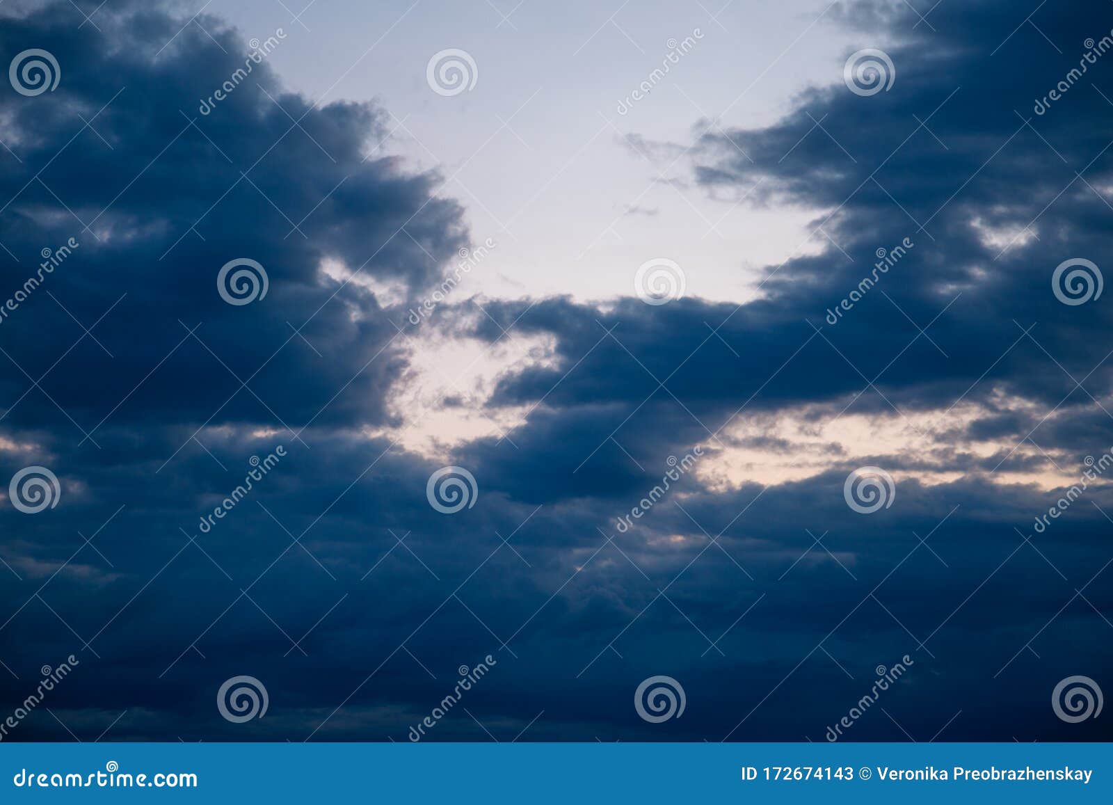 The Texture of the Clouds. Evening Blue Sky. Get Dark. Night Background ...