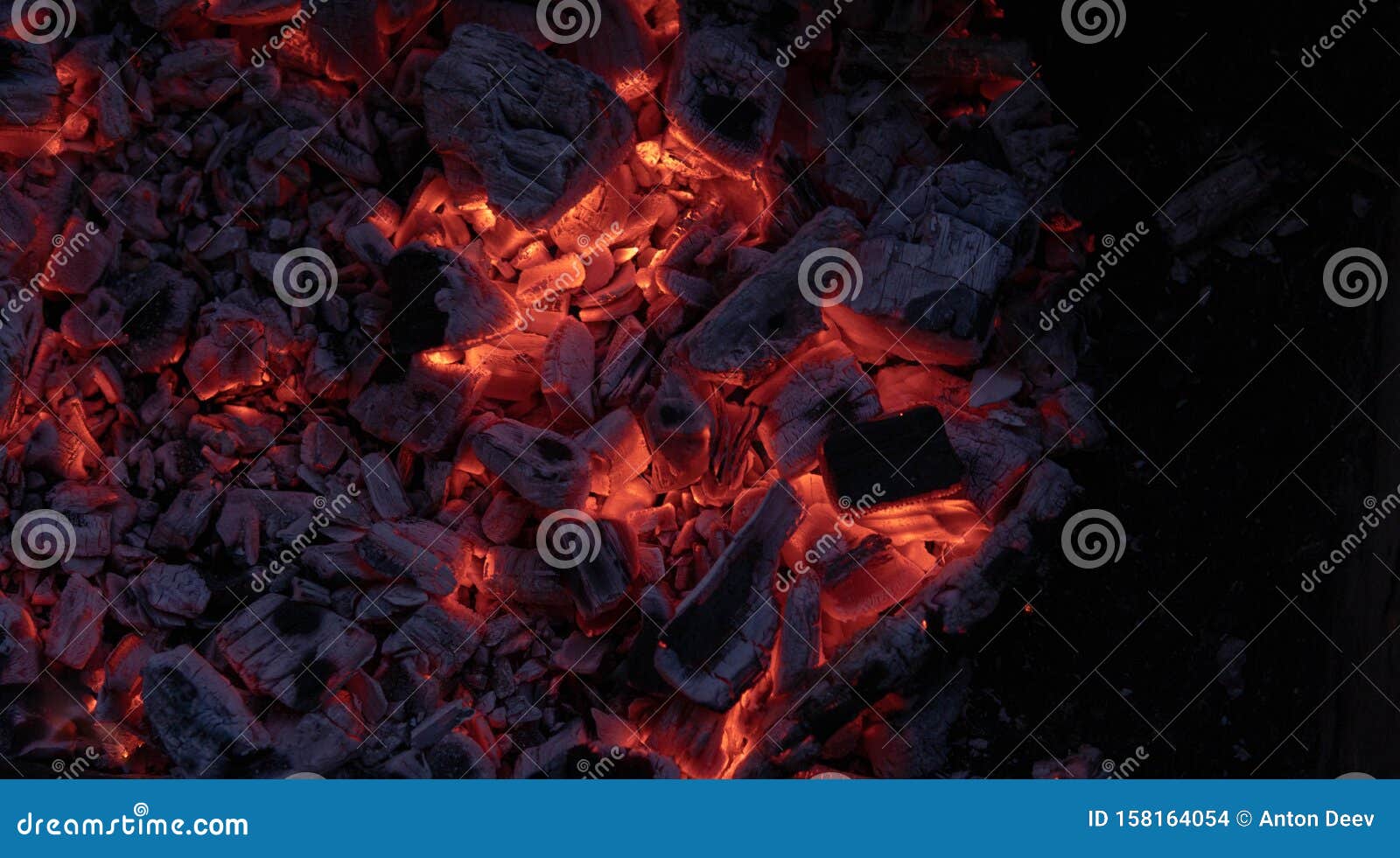 The Texture of the Coal Fire. Actively Smoldering Embers of Fire ...