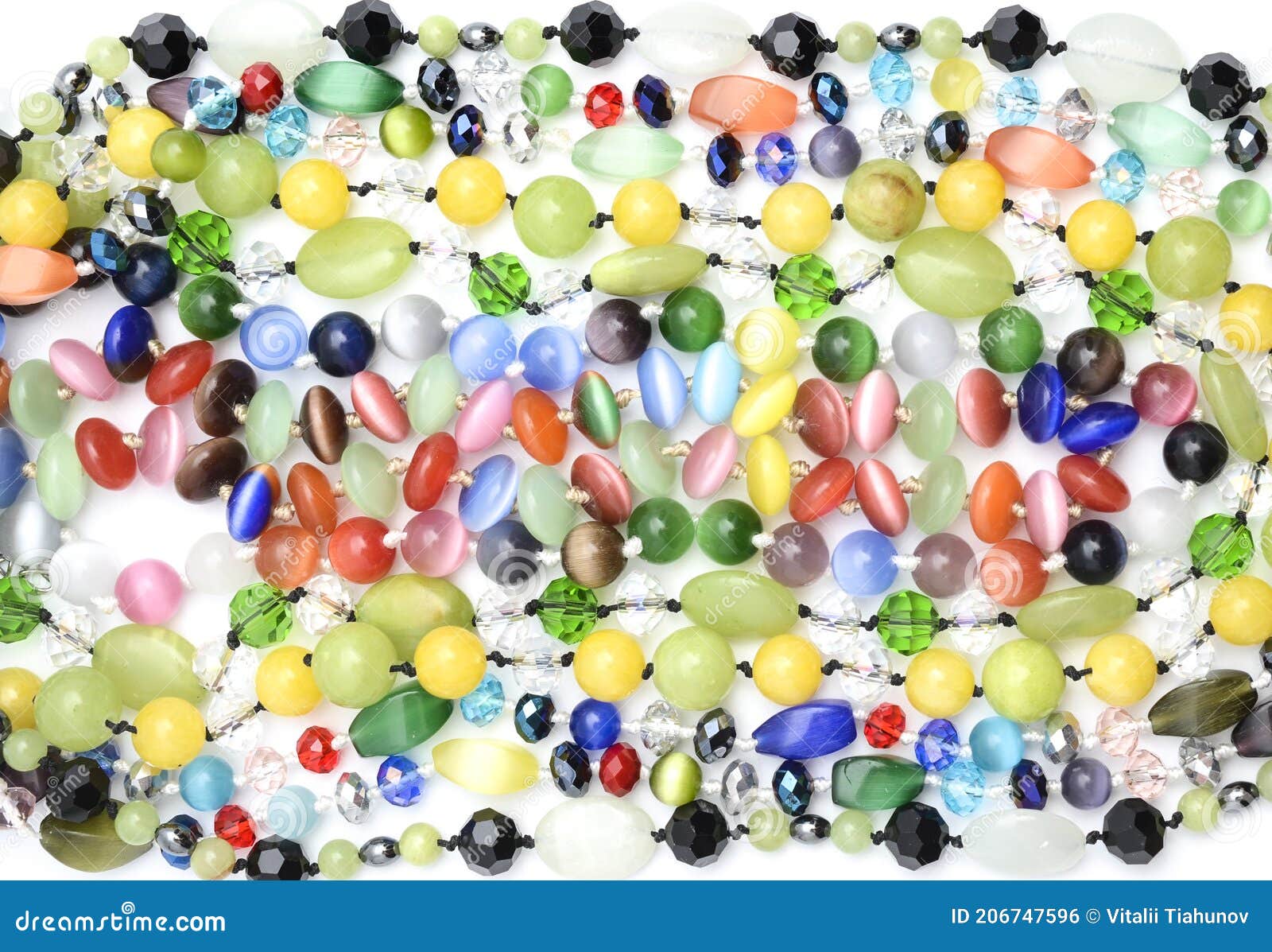 Texture of color beads stock photo. Image of detail - 206747596