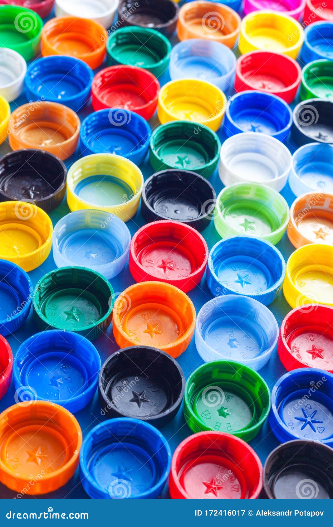 Texture of Colored Plastic Caps Stock Image - Image of pollution ...