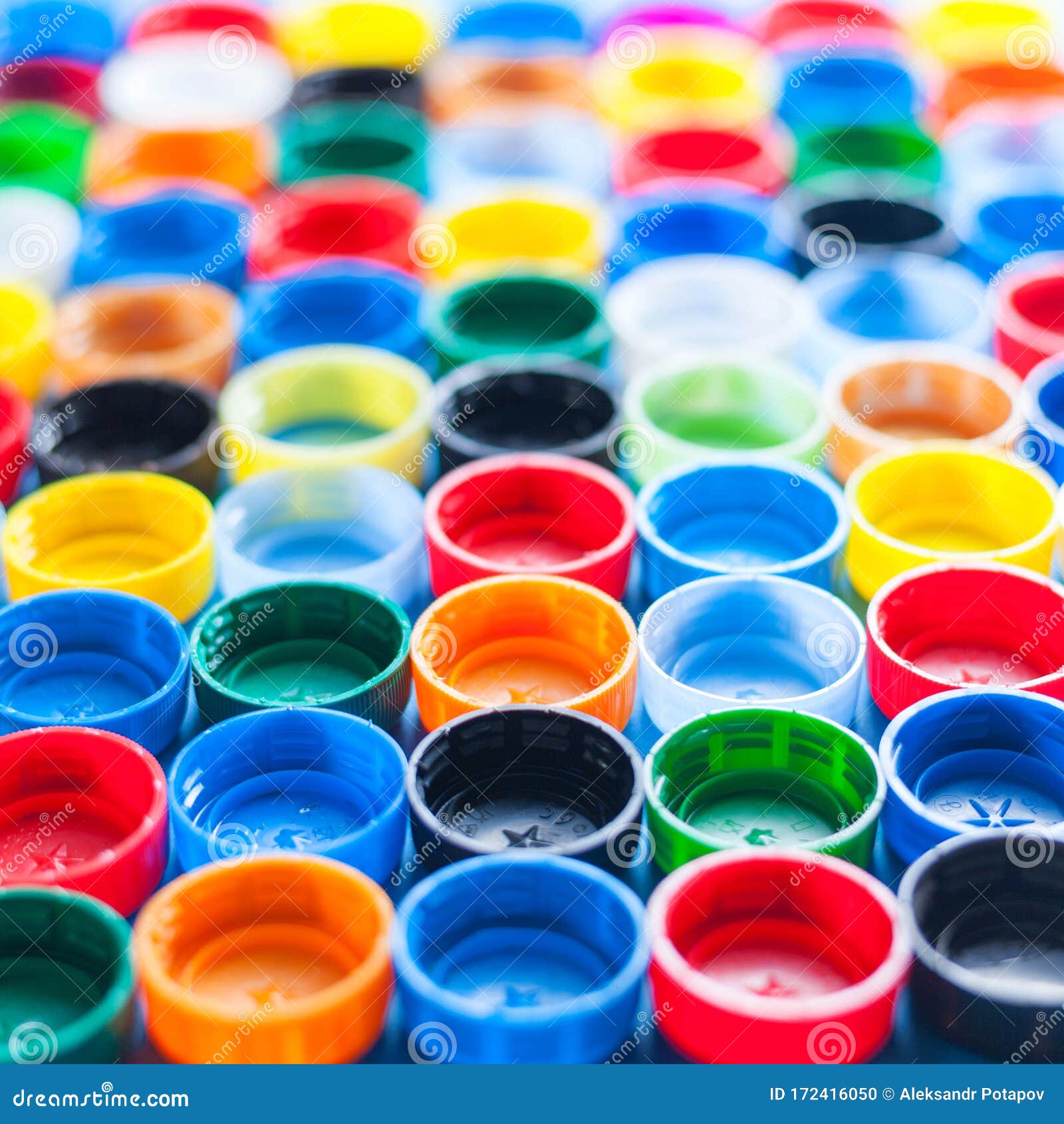 Texture of Colored Plastic Caps Stock Photo - Image of polyethylene ...