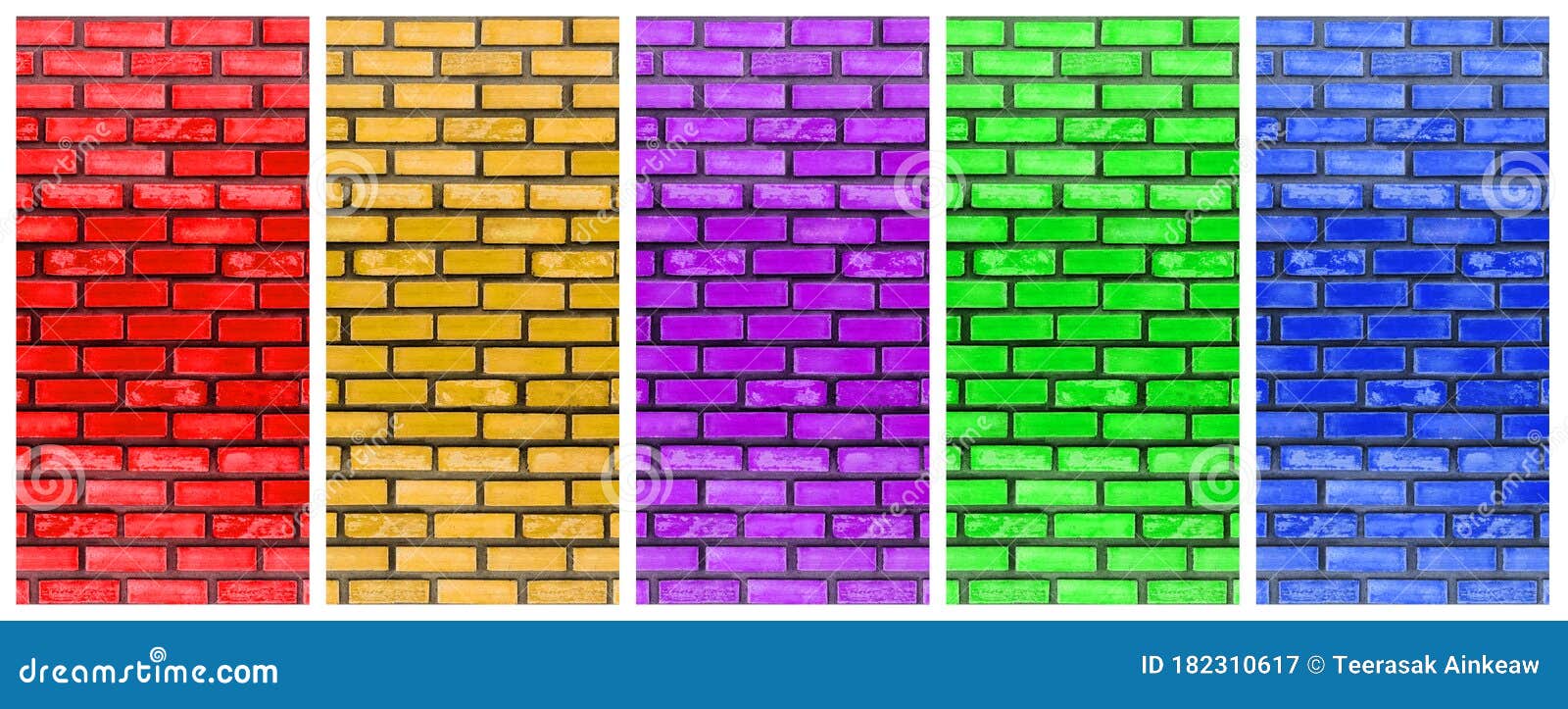 Texture of Colorful Block Brick Wall. Abstract Background Stock Image ...