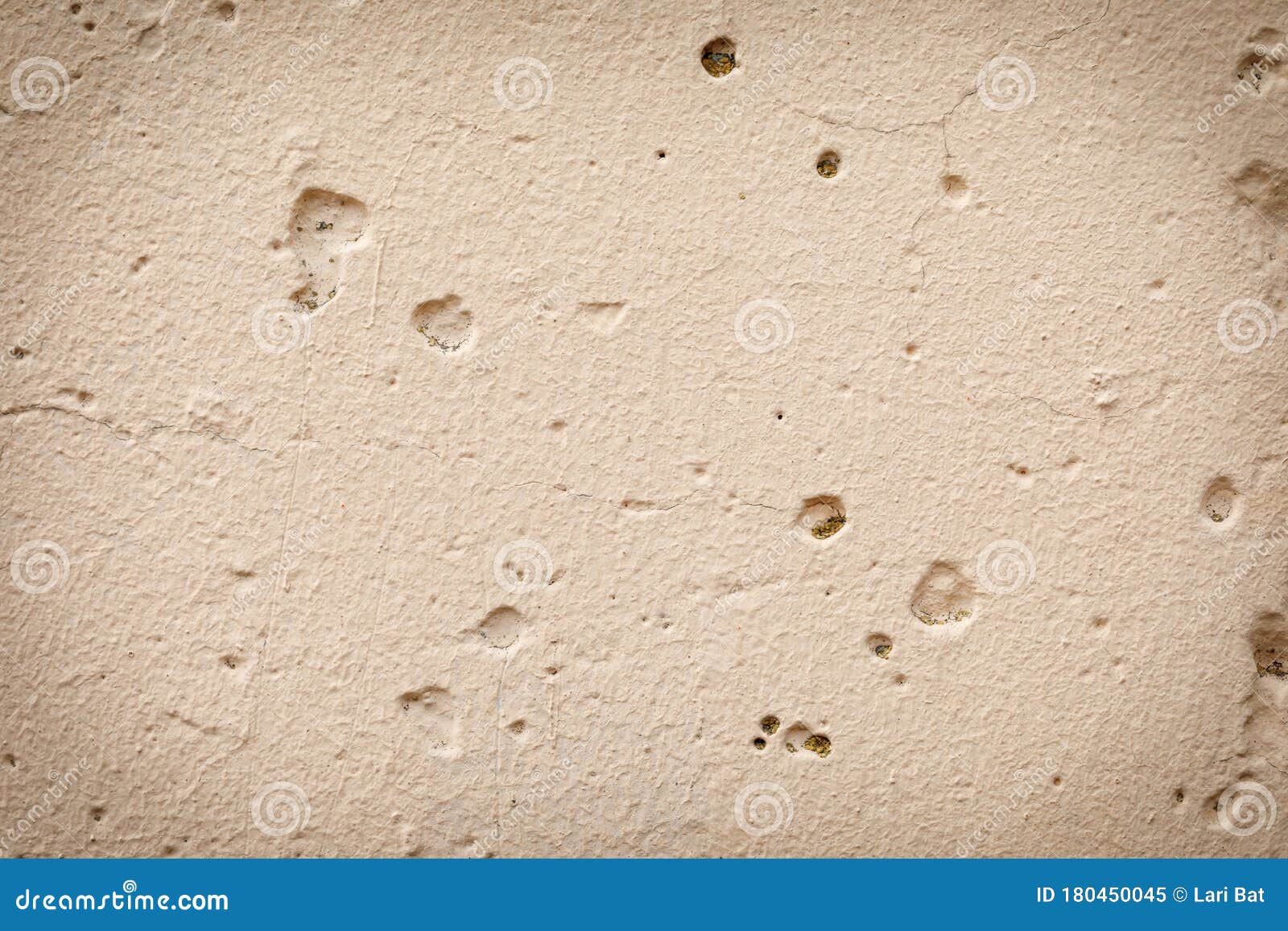 Texture of a Concrete Beige, Wall with Bumps, Cracks, Splashes ...